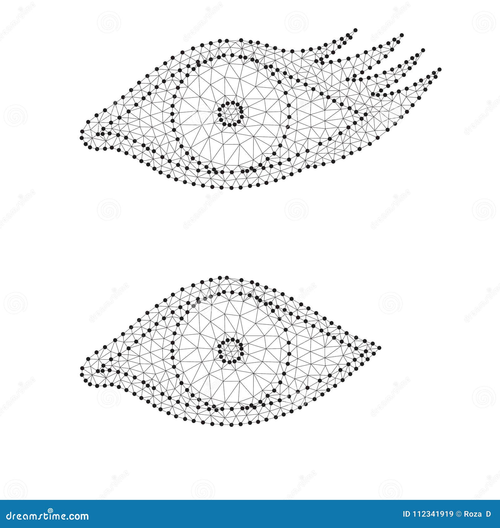 Eye polygon black-white stock vector. Illustration of network - 112341919