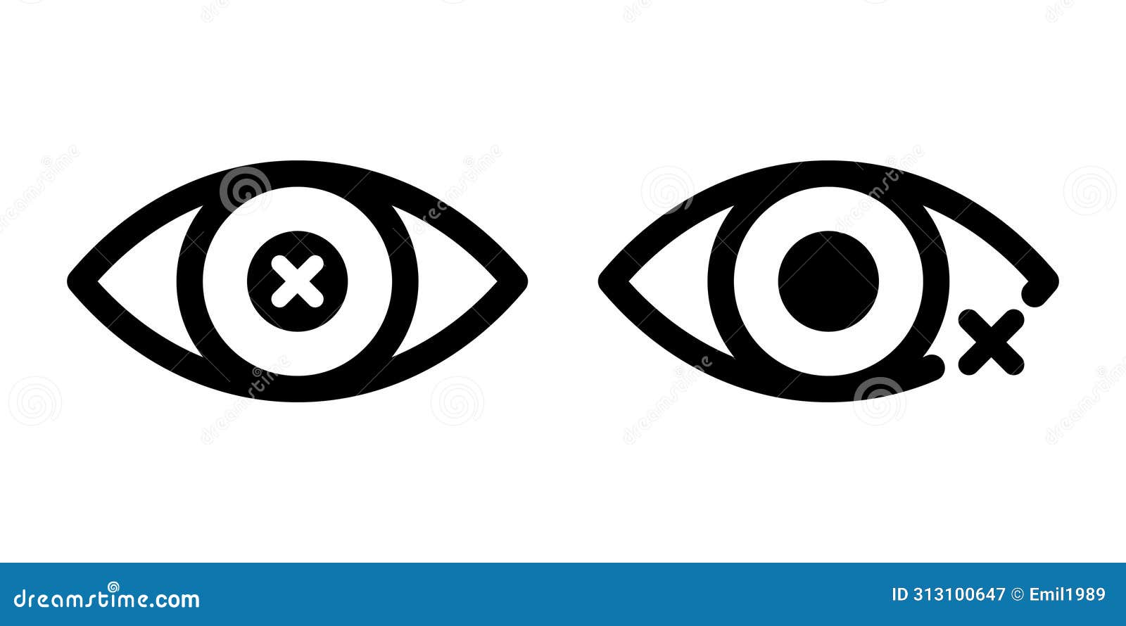 Eye Problem. Blind Icon Set. Stock Illustration - Illustration of ...