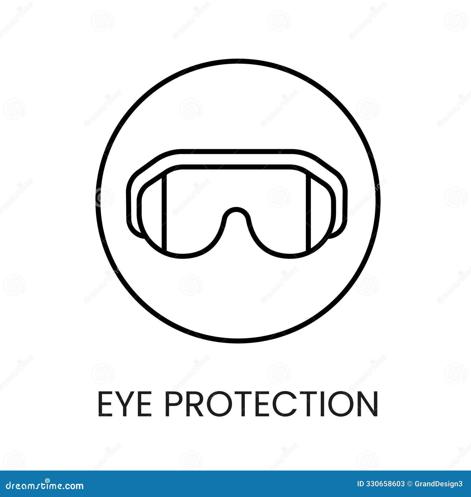 Eye Protection Line Icon Vector with Editable Stroke Stock Illustration ...