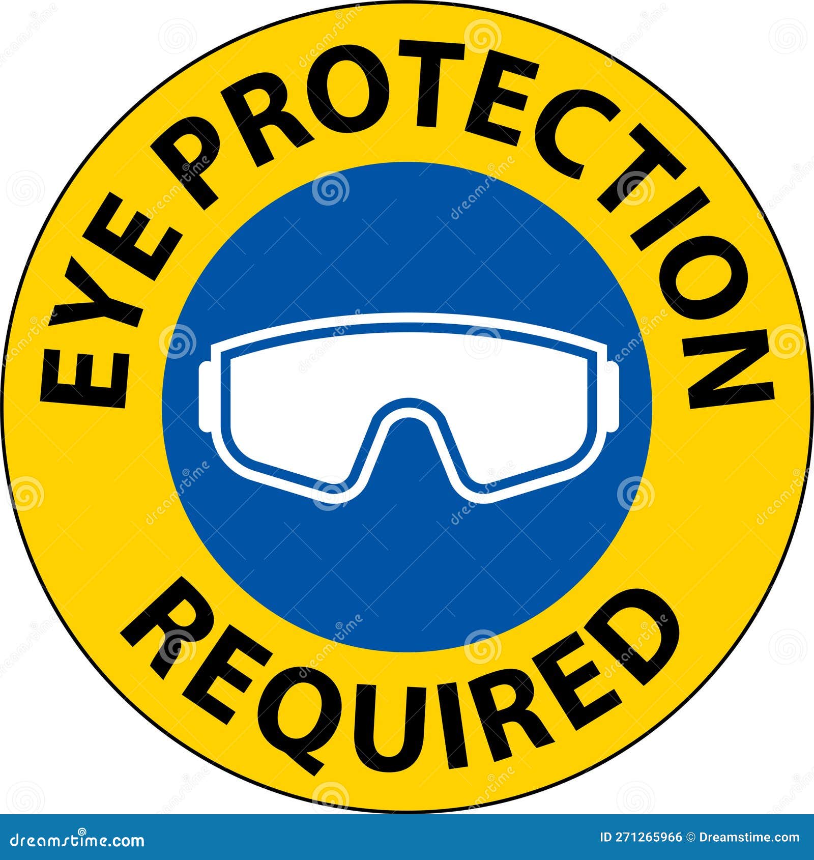 Eye Protection Required Sign on White Background Stock Vector ...