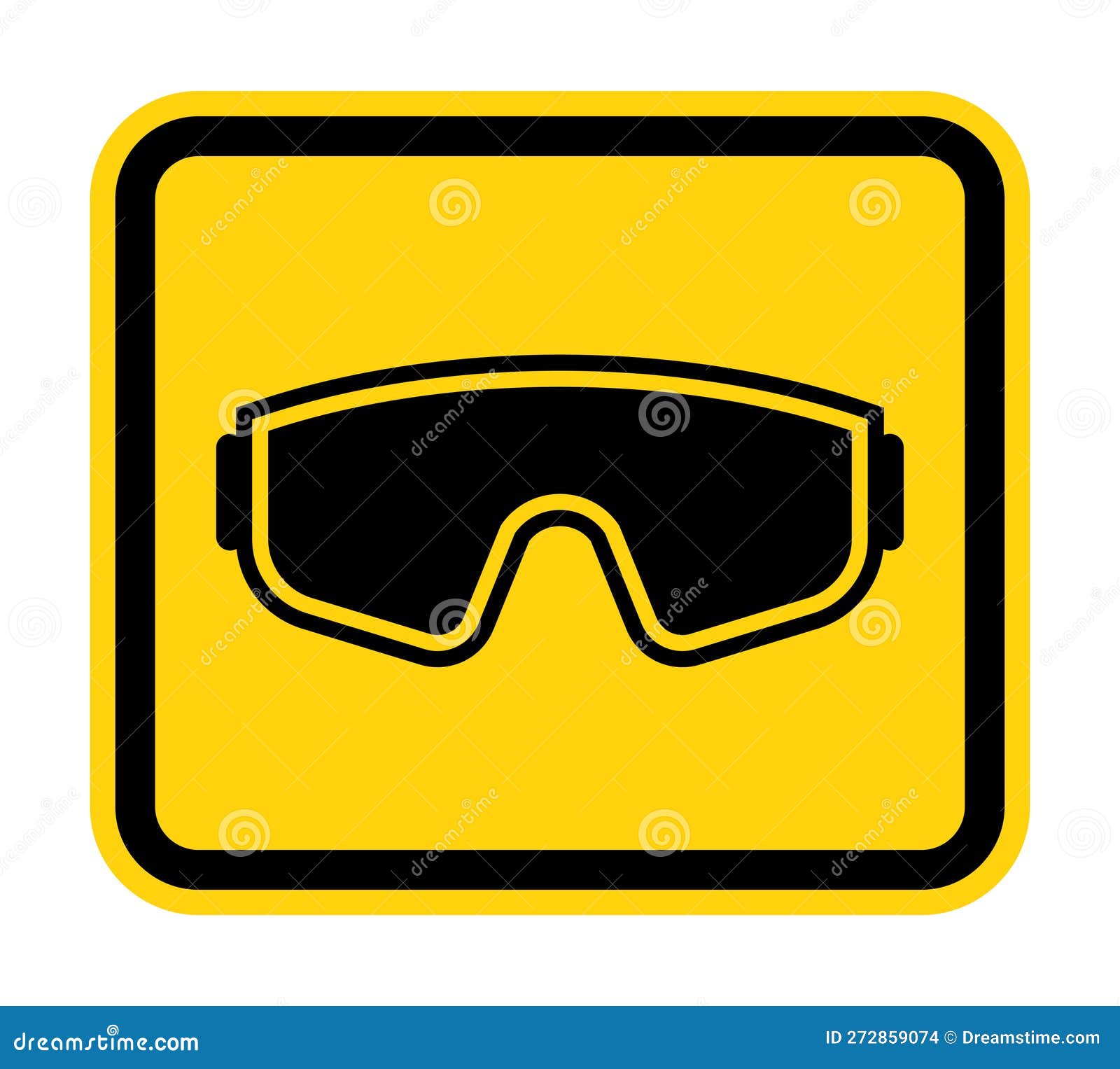 Eye Protection Required Sign On White Background Stock Vector