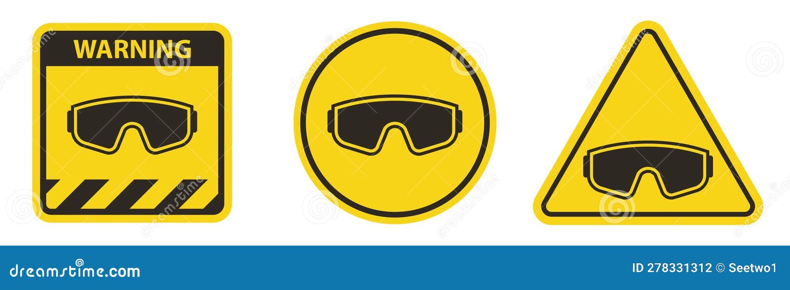 Eye Protection Required Sign On White Background Stock Vector