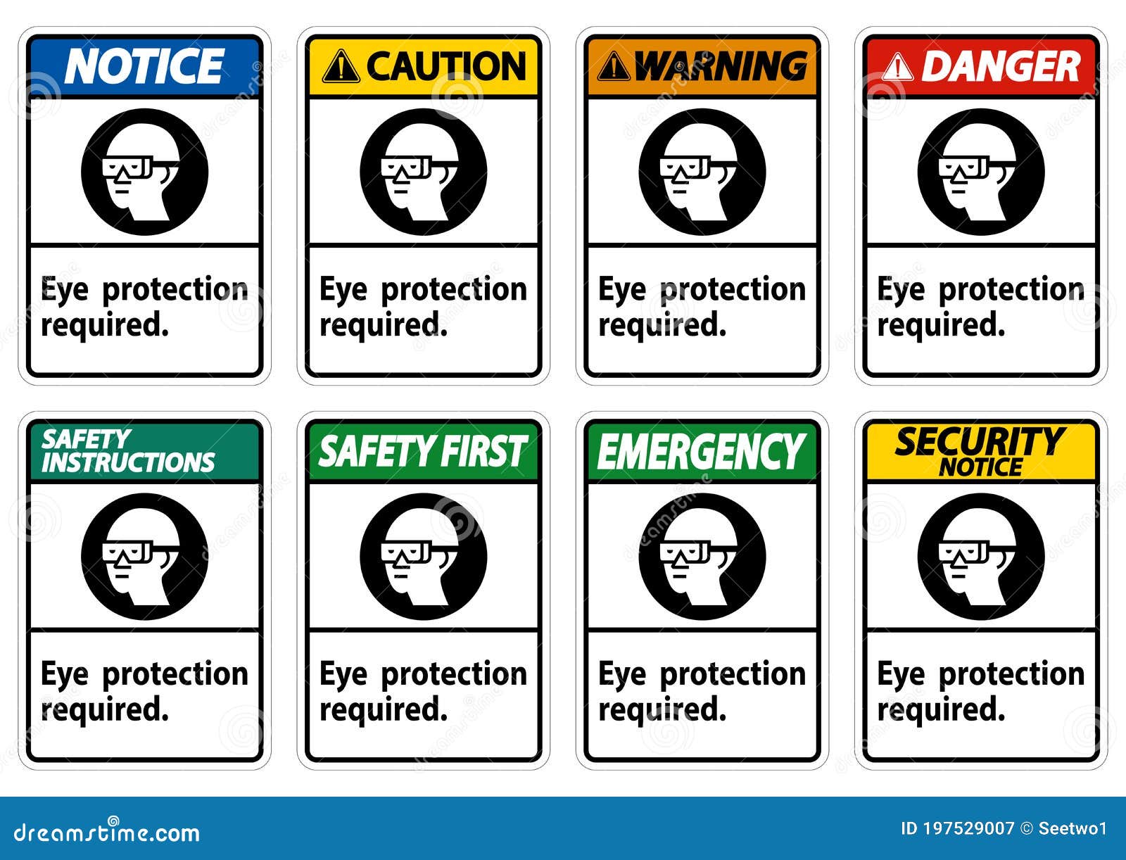 Eye Protection Required Symbol Sign Isolate on White Background Stock ...