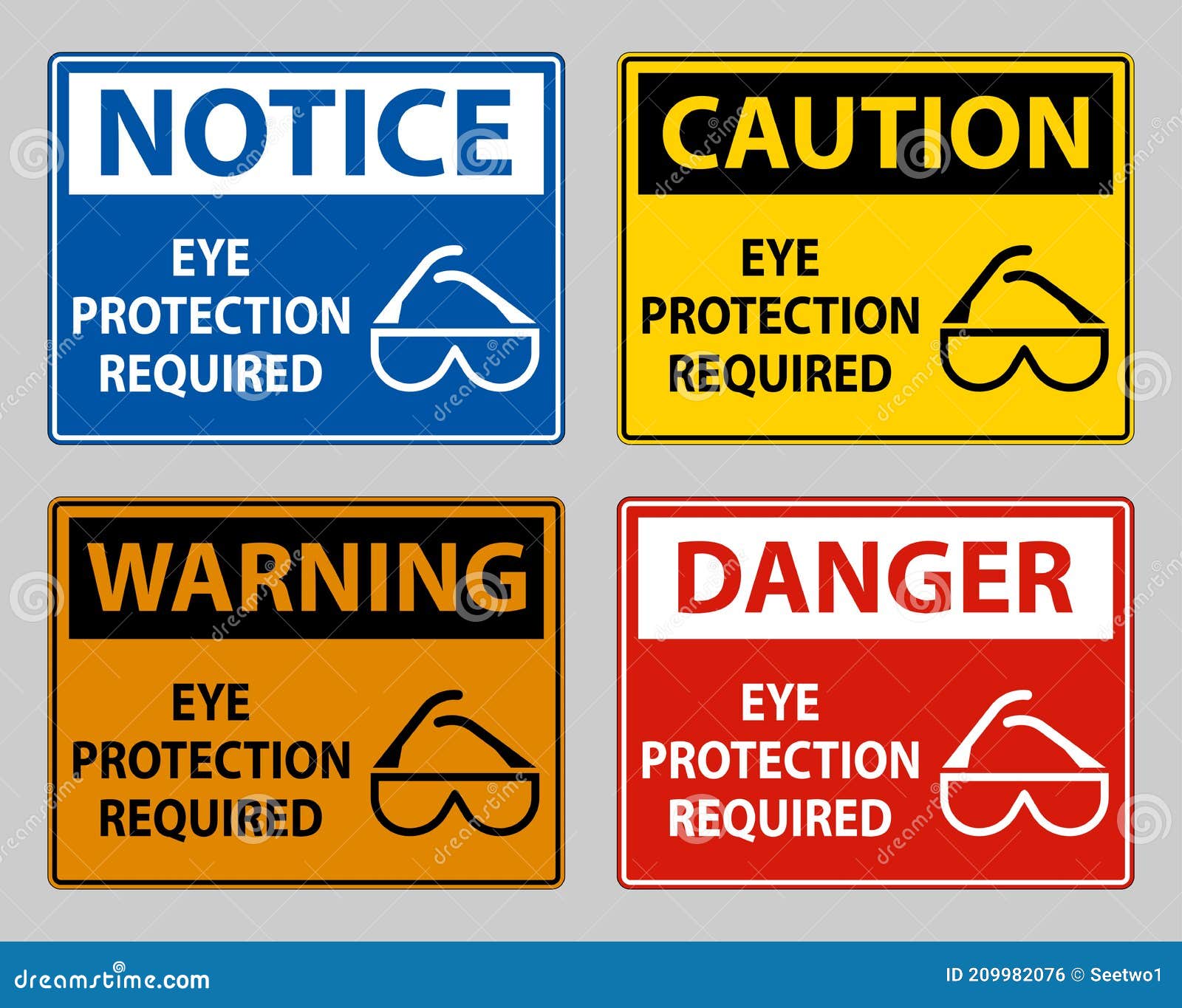 Eye Protection Required on White Background Stock Vector - Illustration ...
