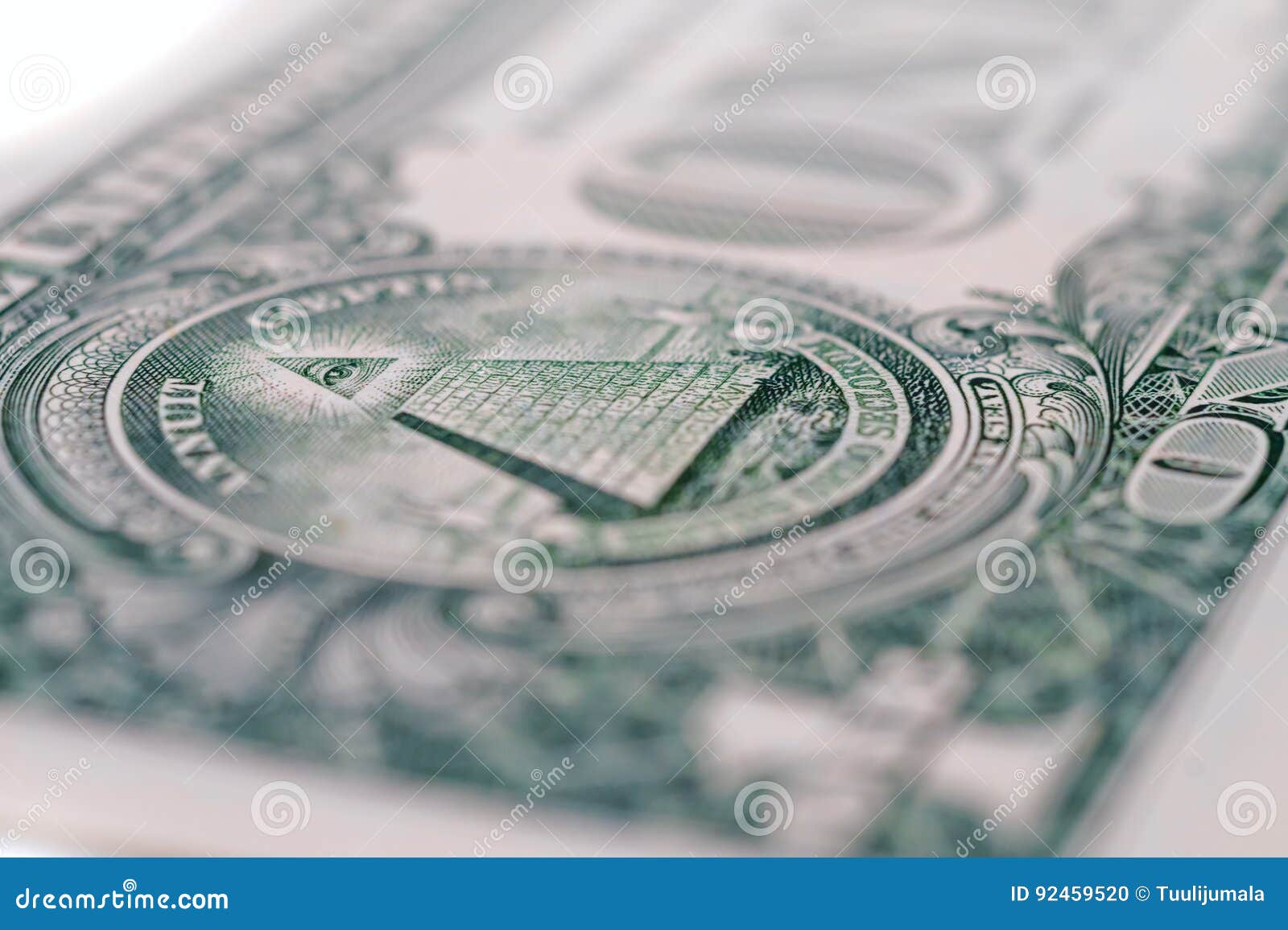 Eye Of Providence Watching Over Unfinished Pyramid On One Dollar Bill ...