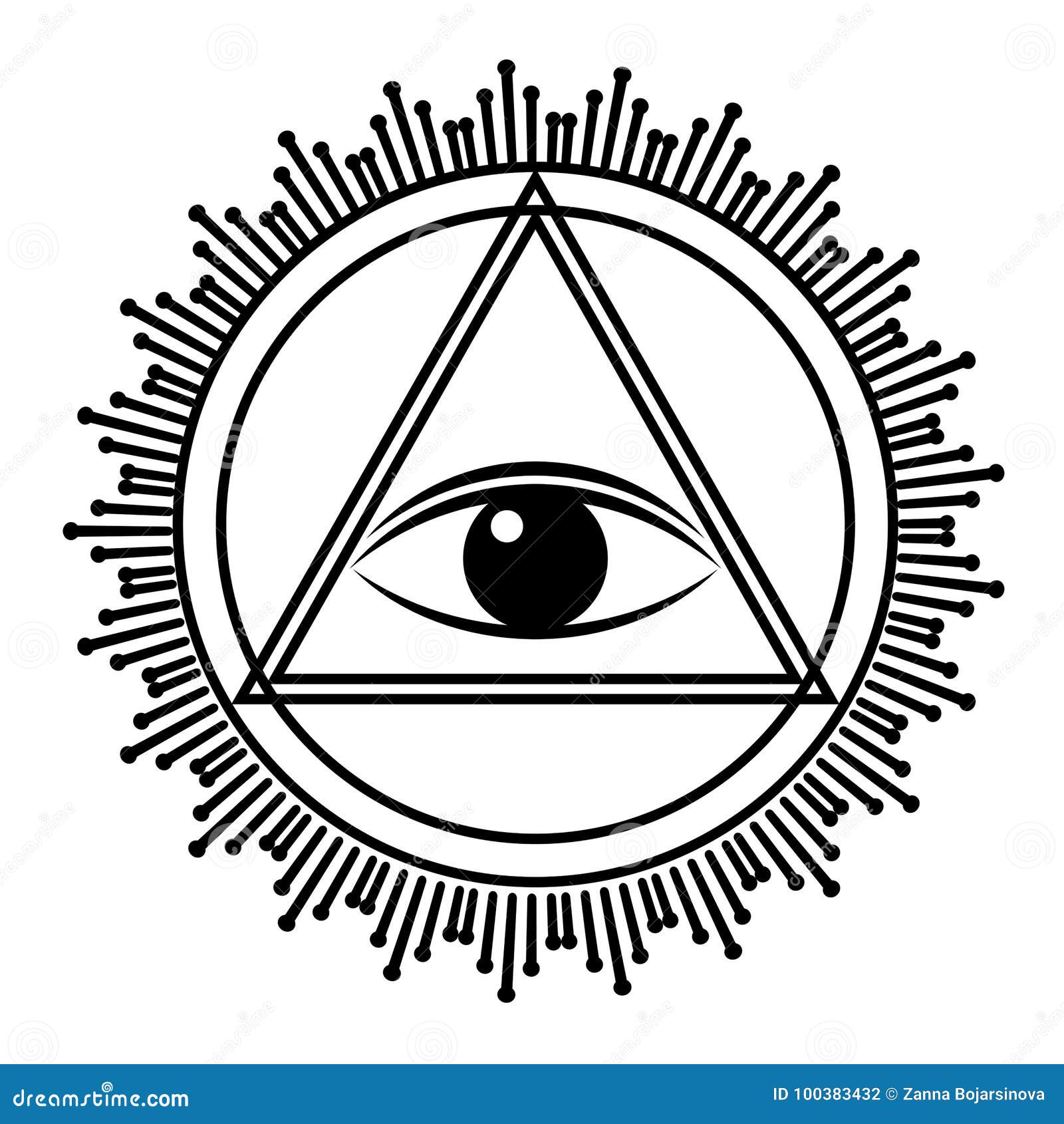 All Seeing Eye In Triangle Pyramid Vector Ancient Symbol In Modern ...