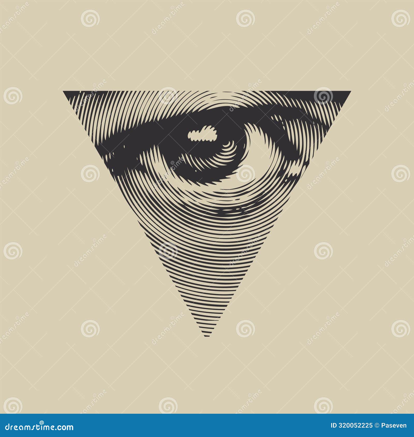 Eye Of Providence In A Triangular Pyramid Cartoon Vector ...