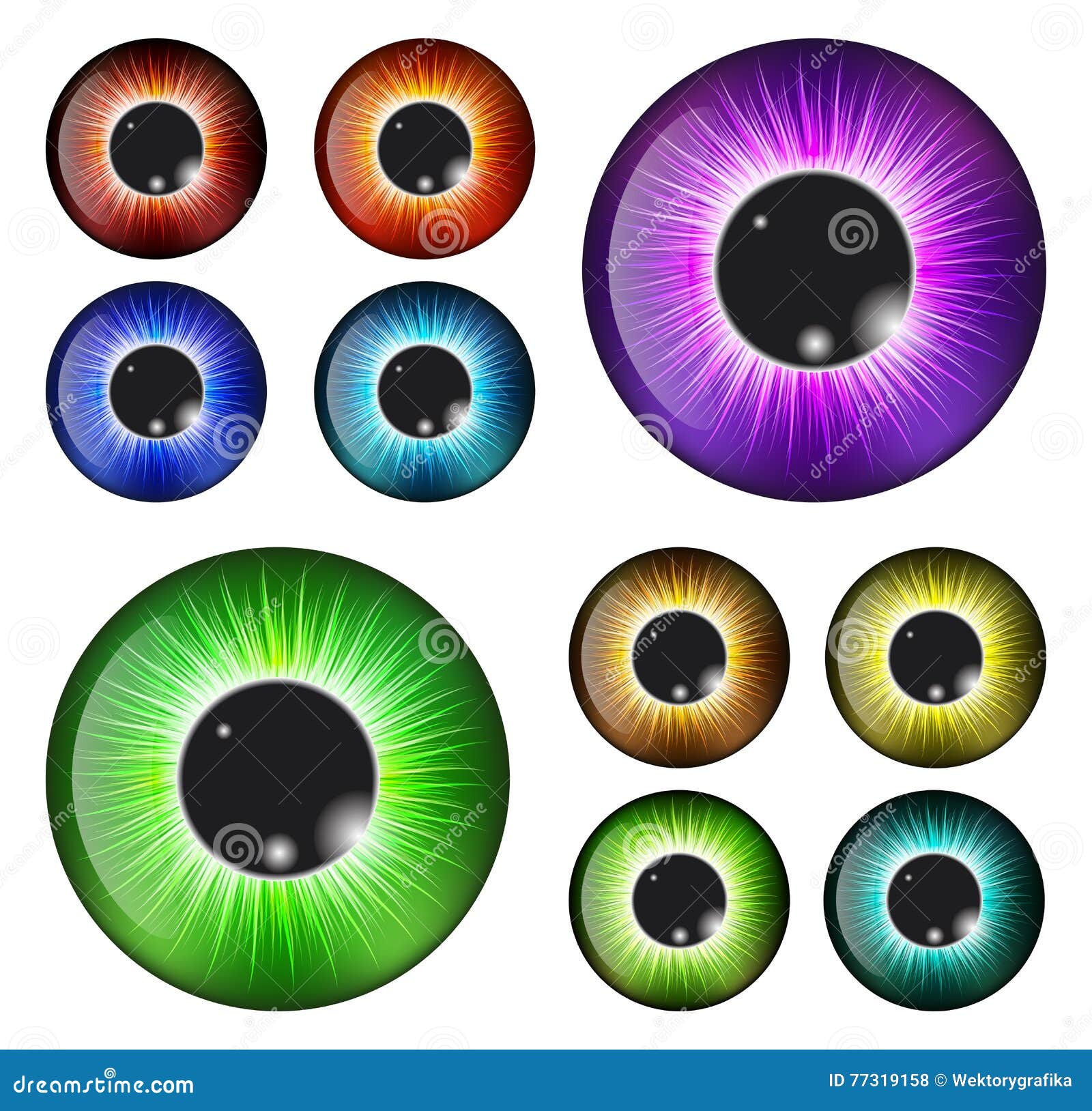 Eye Pupil And Iris Eyelid And Eyeball With Lashes Isolated Sketch ...