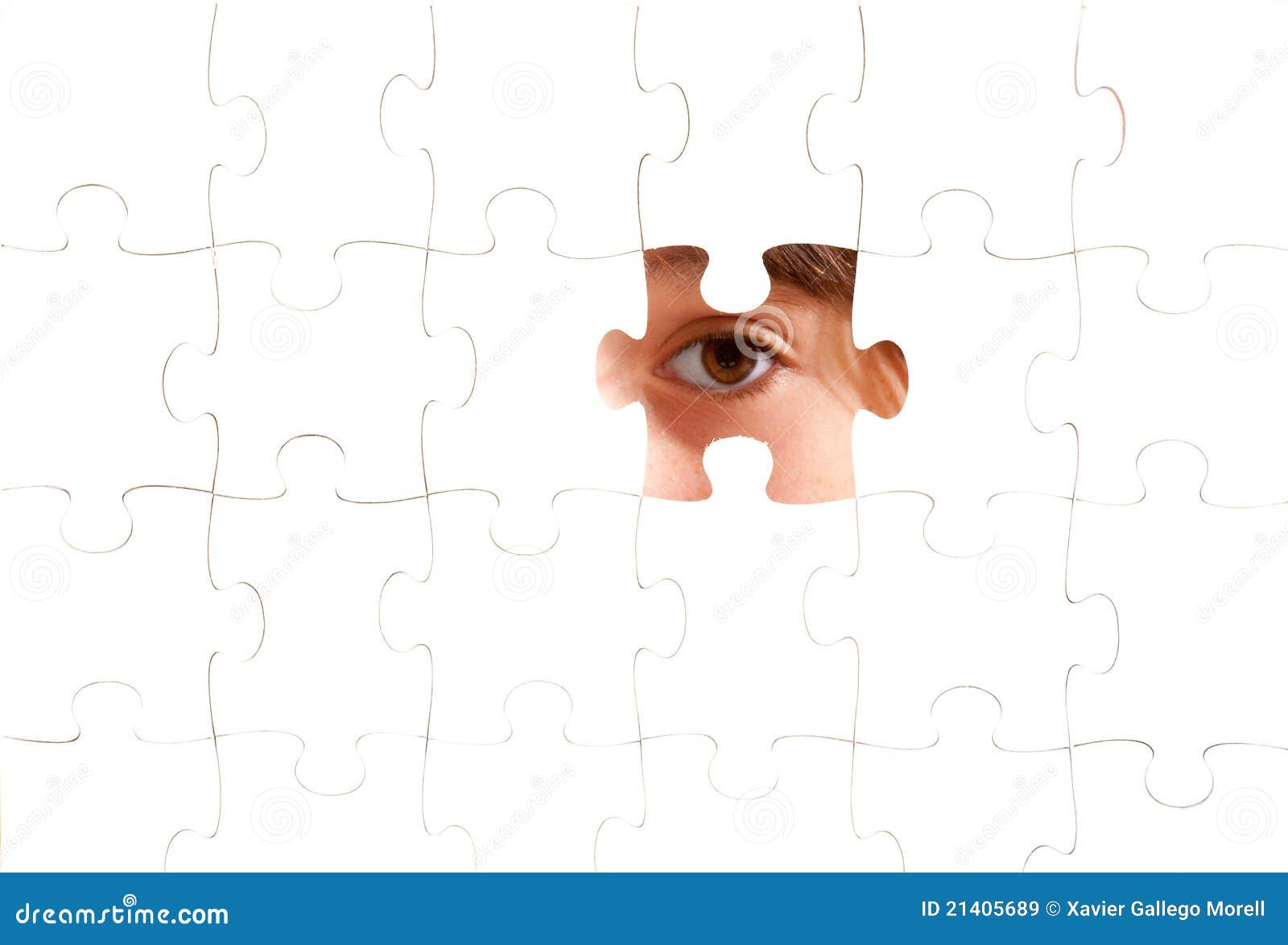 Eye on a puzzle stock image. Image of blank, learning - 21405689