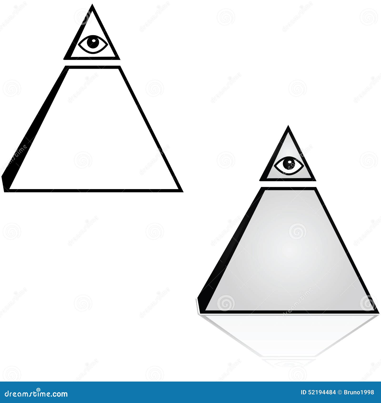 Eye and pyramid stock vector. Illustration of design - 52194484