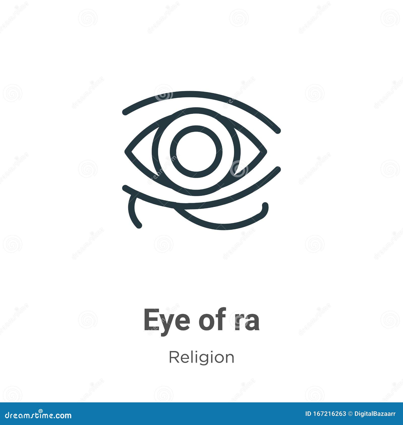 Eye of Ra Outline Vector Icon. Thin Line Black Eye of Ra Icon, Flat ...