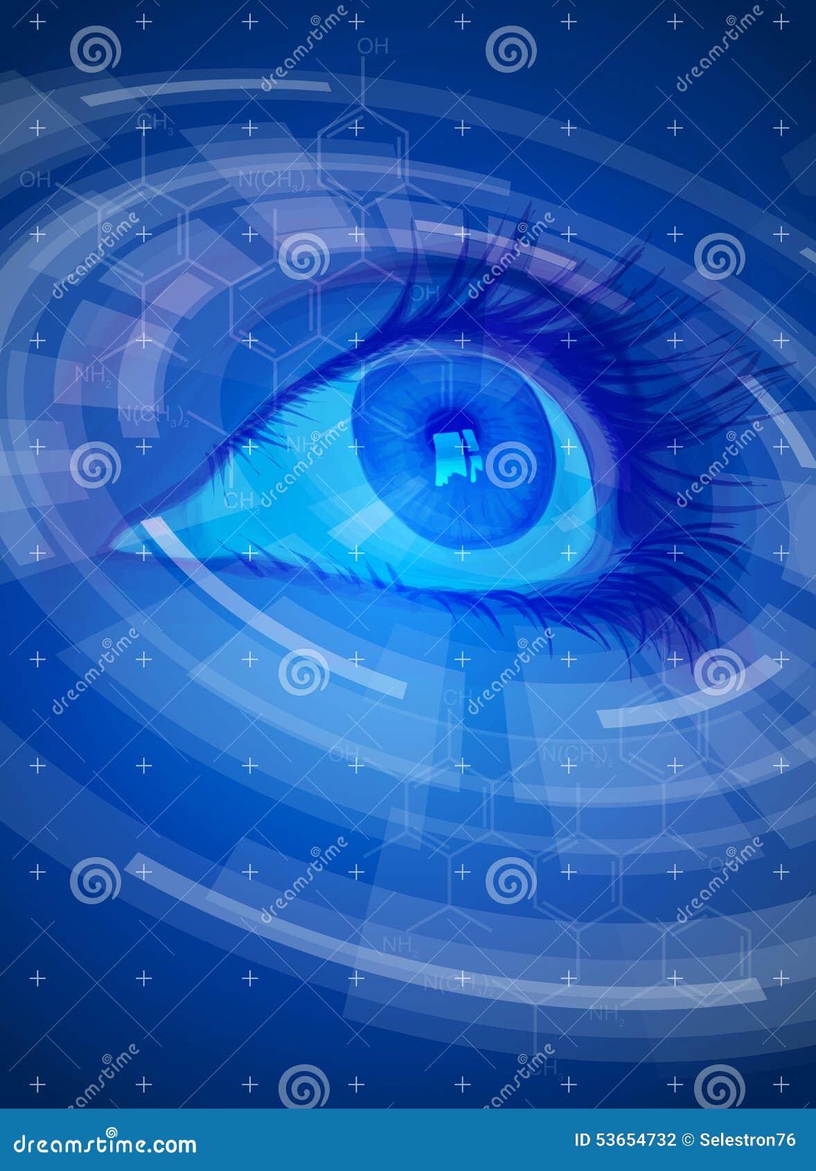 Eye & Radial HUD Interface Elements Stock Vector - Illustration of data ...