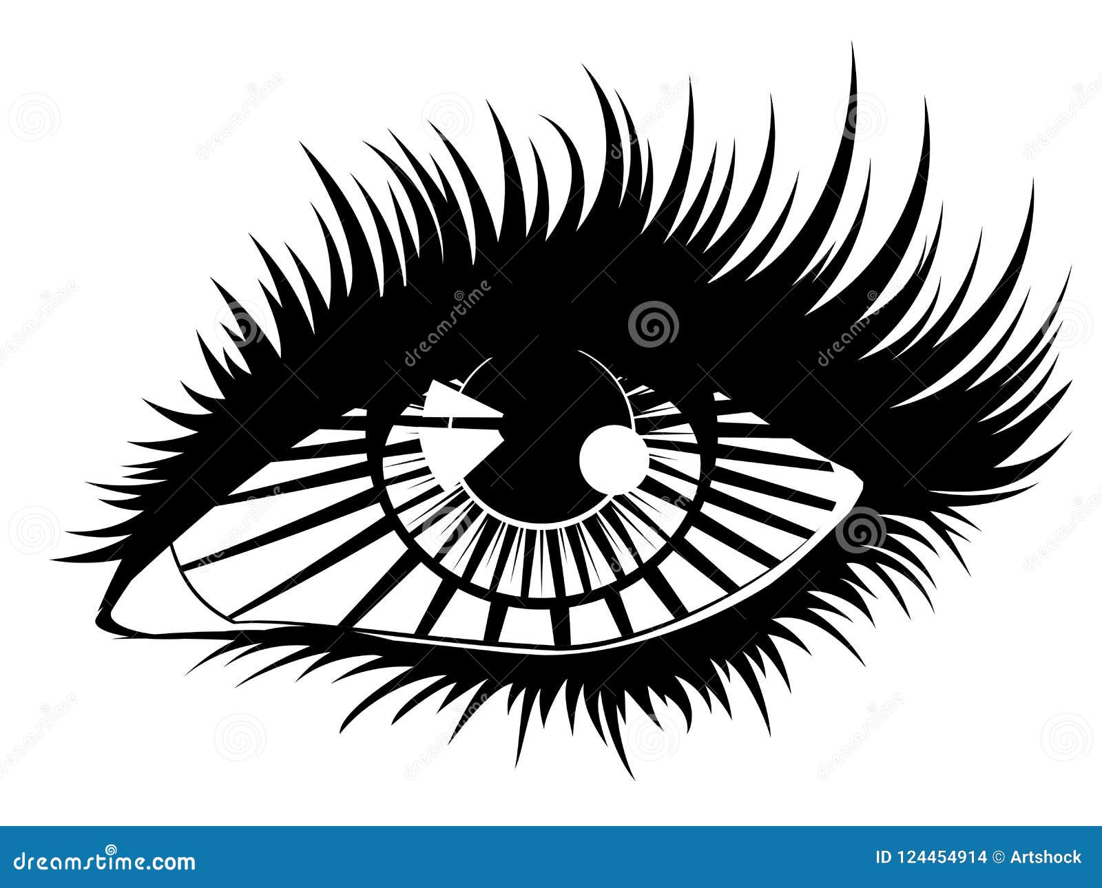 Eye with rays stock vector. Illustration of vintage - 124454914