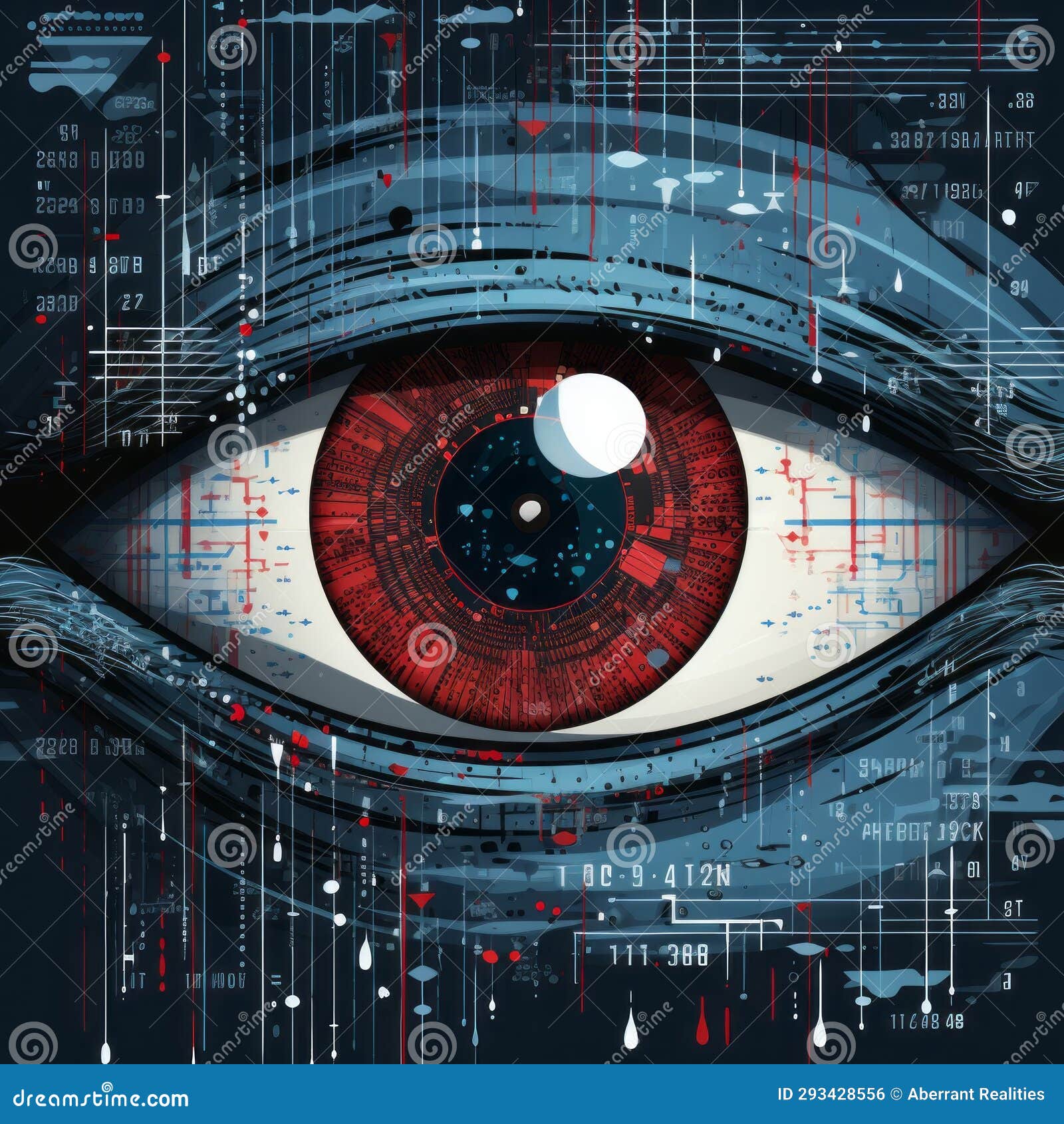 An Eye with a Red Dot in the Center of it Stock Illustration ...