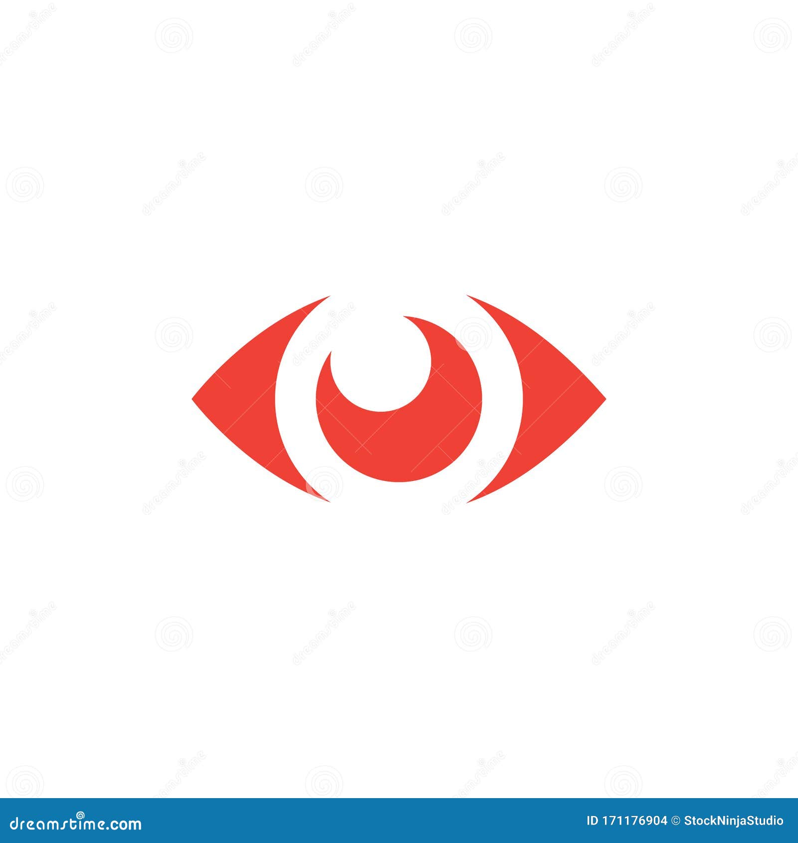 Eye Red Icon on White Background. Red Flat Style Vector Illustration ...