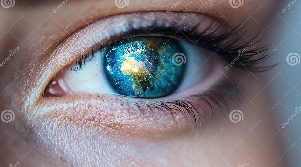 Eye Reflecting Planet Earth Stock Illustration - Illustration of nature ...