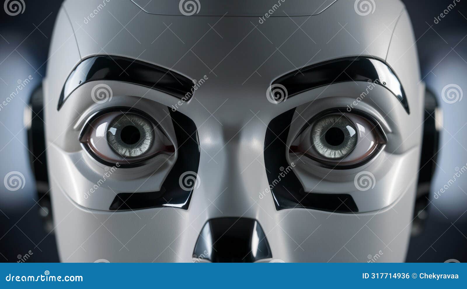 Eye of the Robot, Close Up. Artificial Intelligence Stock Illustration ...