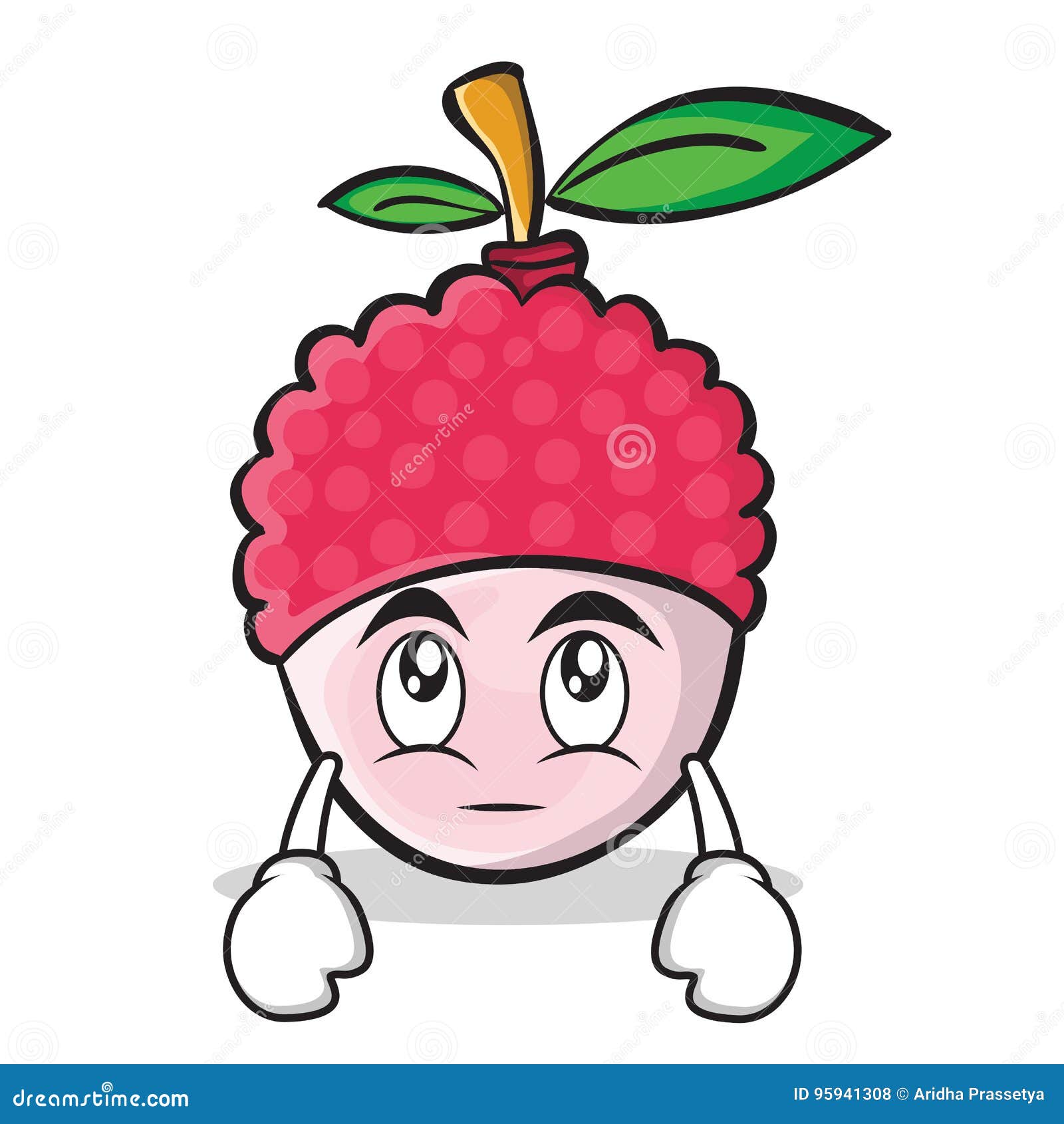 Eye Roll Face Lychee Cartoon Character Style Stock Vector ...