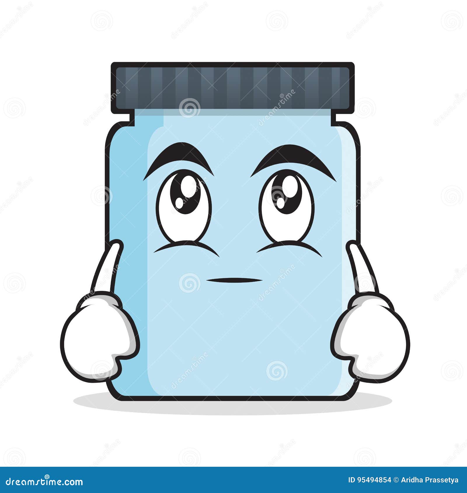 Eye Roll Jar Character Cartoon Style Stock Vector - Illustration of ...