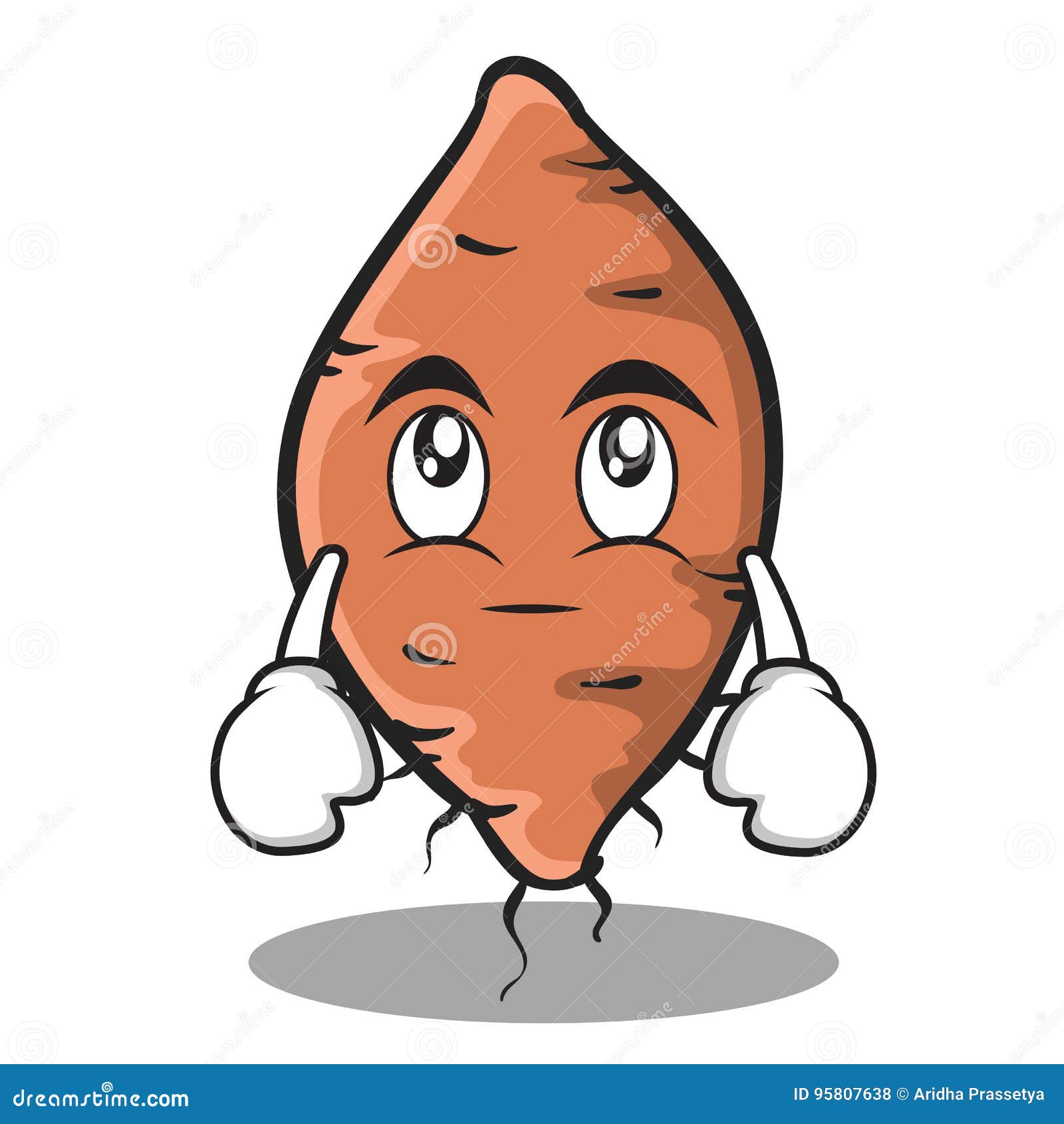 Eye Roll Yam Character Cartoon Style Stock Vector - Illustration of ...