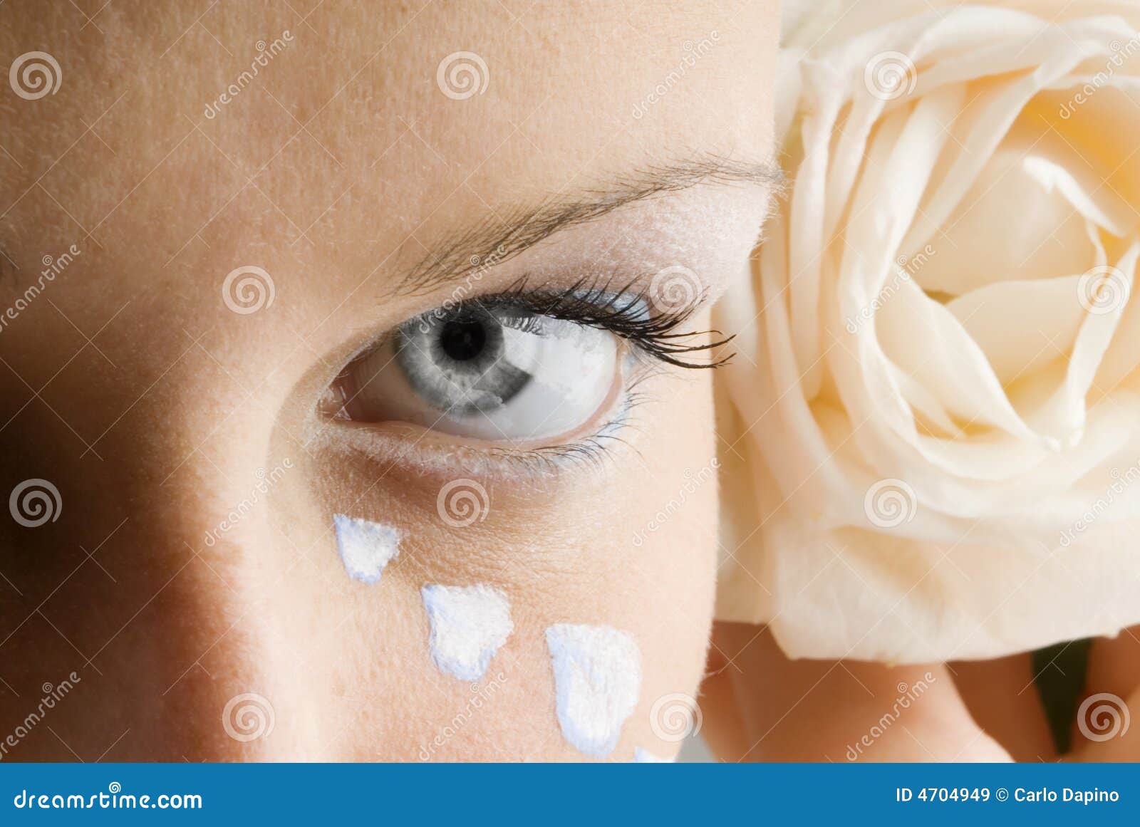 The eye and the rose stock image. Image of look, caucasian - 4704949