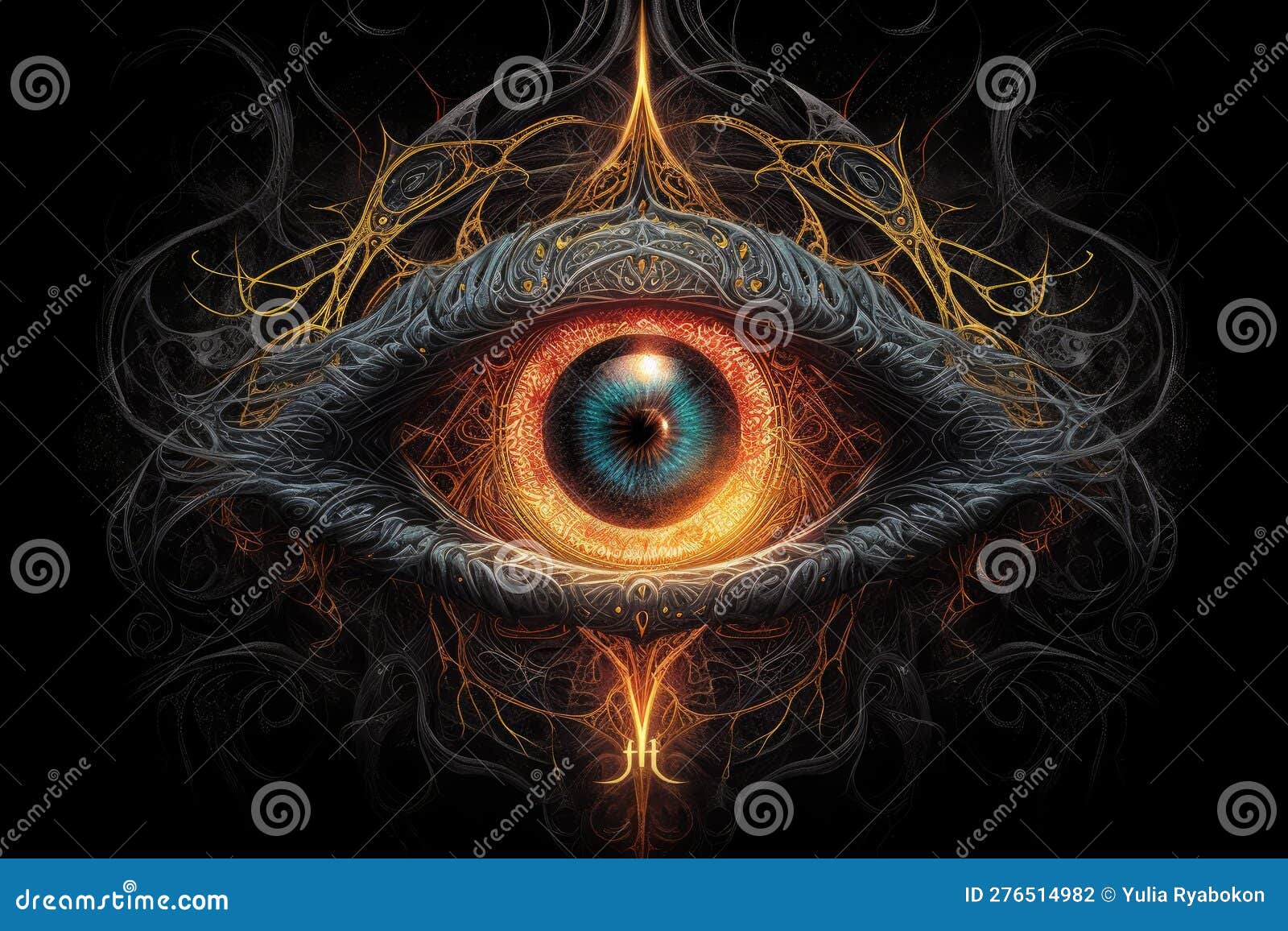 Eye of Sauron Lord in Fire. Generate Ai Stock Illustration ...