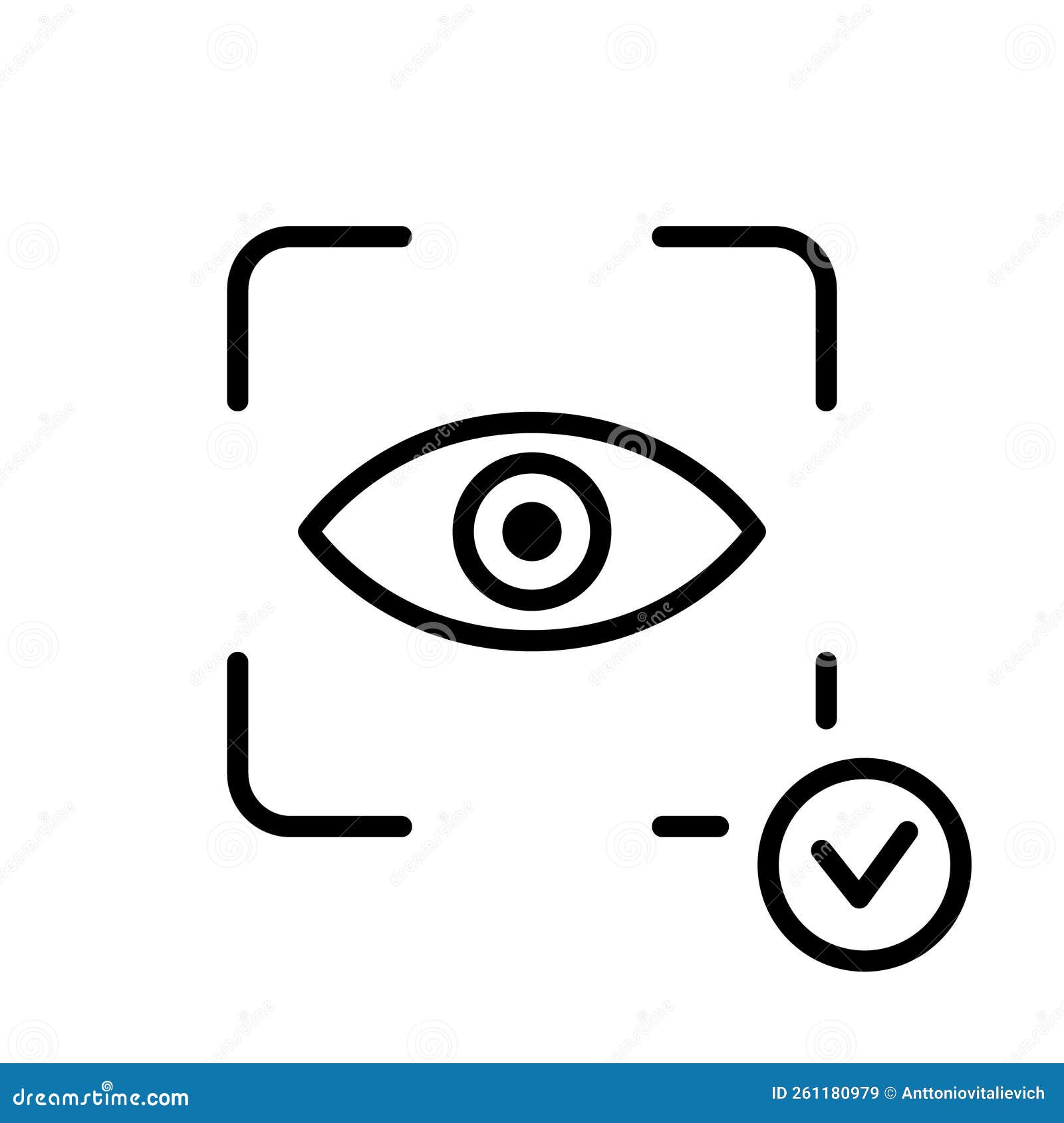 Eye Scan ID Line Icon. Vision Scanning Technology for Security Access ...