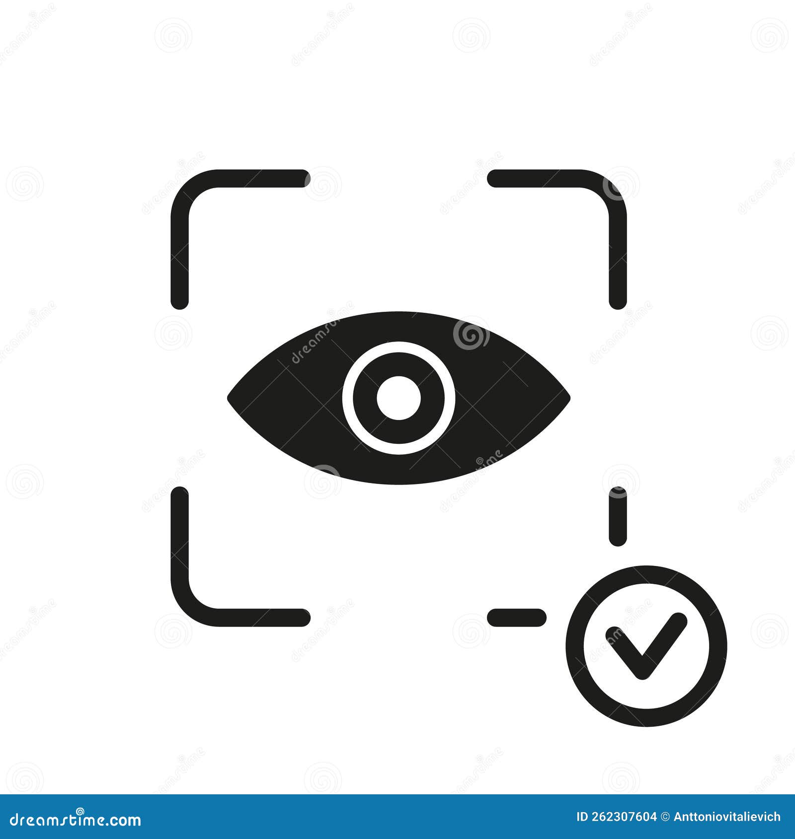 Eye Scan ID Line Icon. Vision Scanning Technology for Security Access ...