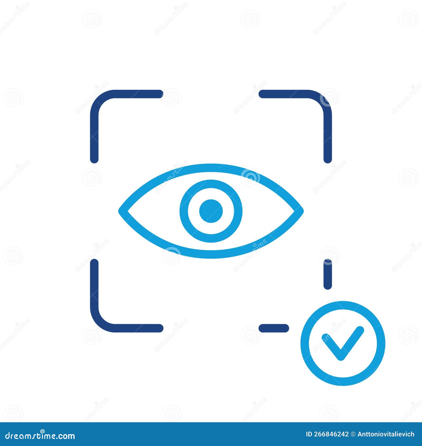 Eye Scan ID Line Icon. Vision Scanning Technology for Security Access ...