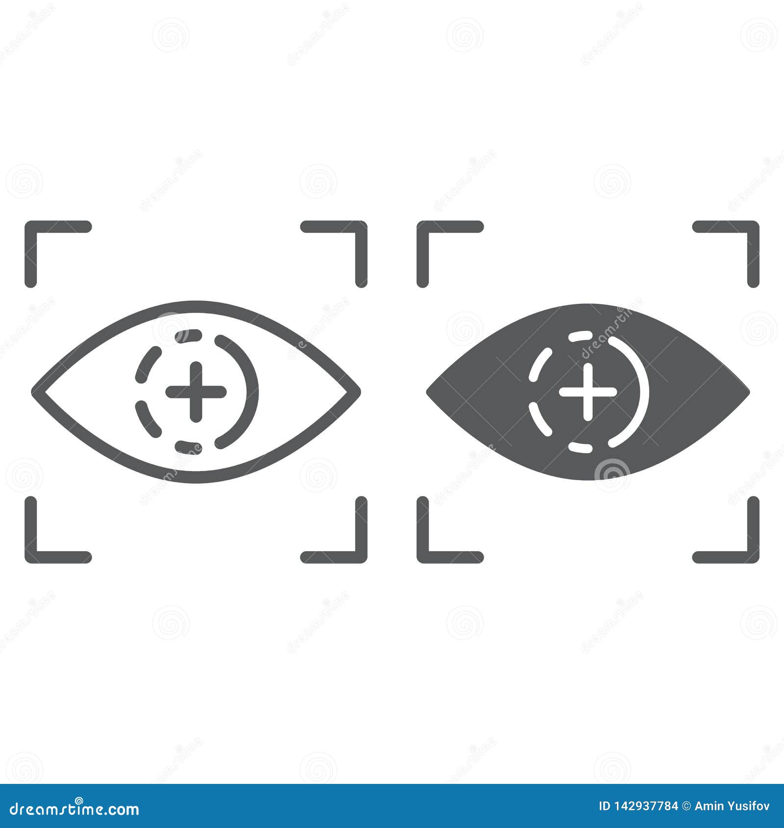 Eye Scan, Retina Scanner, Id Identity Line Icon. Vector Illustration ...