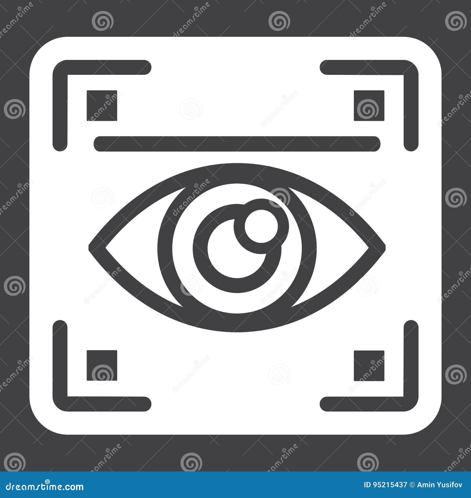 Eye Scan Solid Icon, Security and Iris Scanner Stock Vector ...