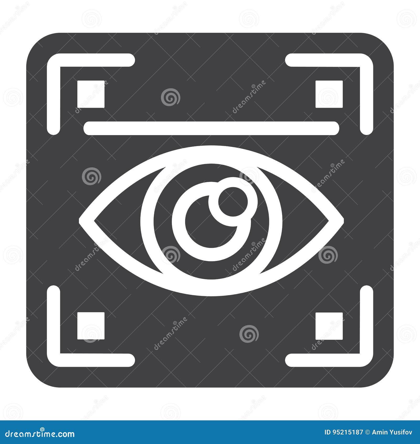 Eye Scan Solid Icon, Security and Iris Scanner Stock Vector ...