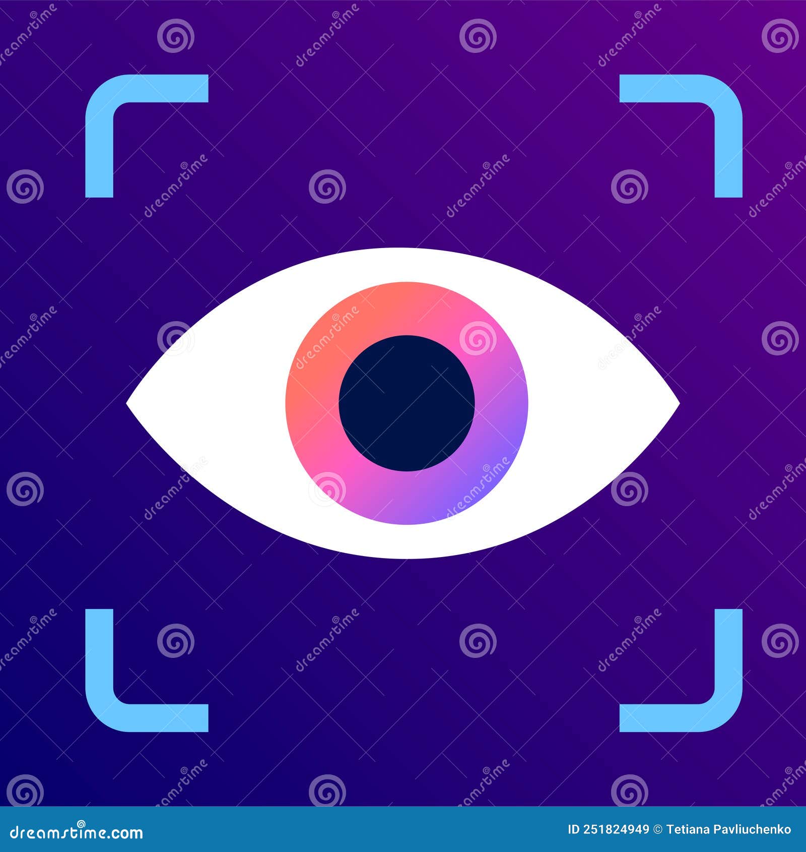 Eye scan technology stock vector. Illustration of lens - 251824949