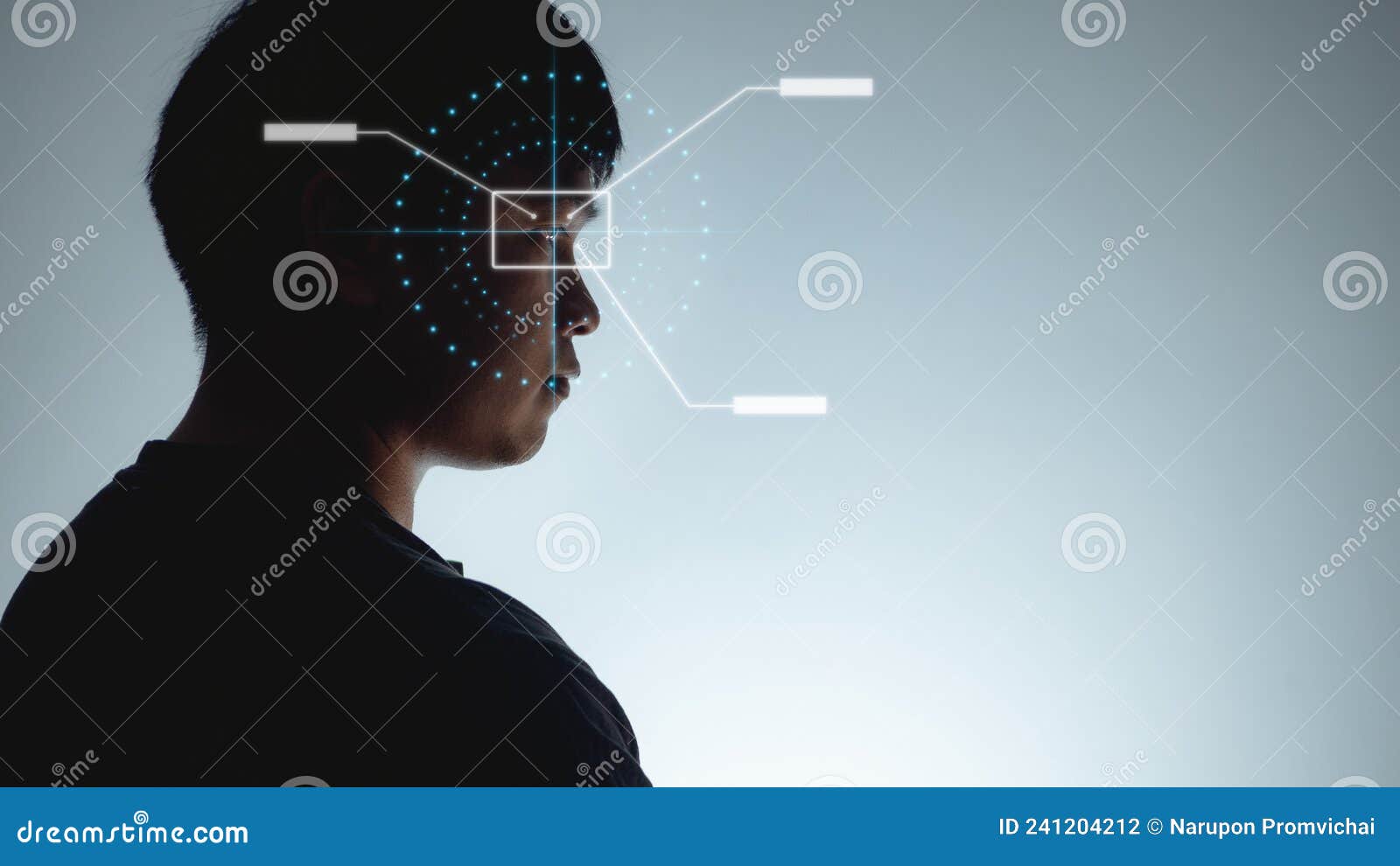 Eye Scaning Technology in Ophthalmology Concept. Vision Test. Low Key ...
