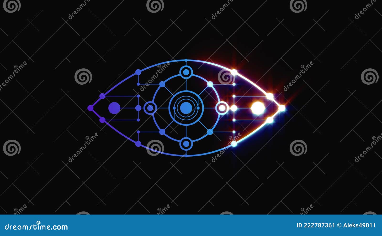 Eye Scanner .Cyber Eye on a Black Background .Electronic Nanotechnology ...