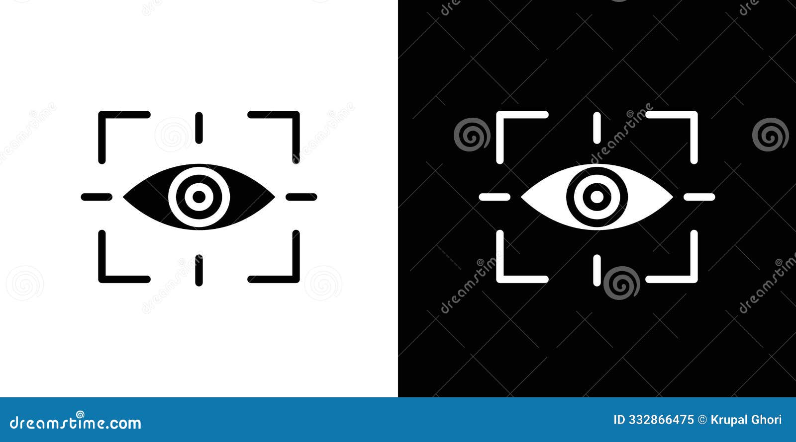 Eye Scanner Icon Logo Set Vector Stock Vector - Illustration of ...