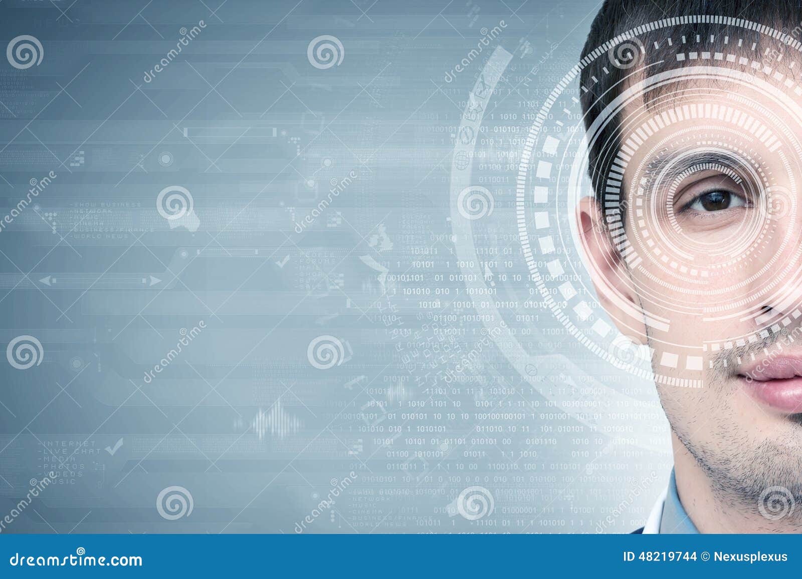 Eye scanning stock photo. Image of sensor, graphical - 48219744