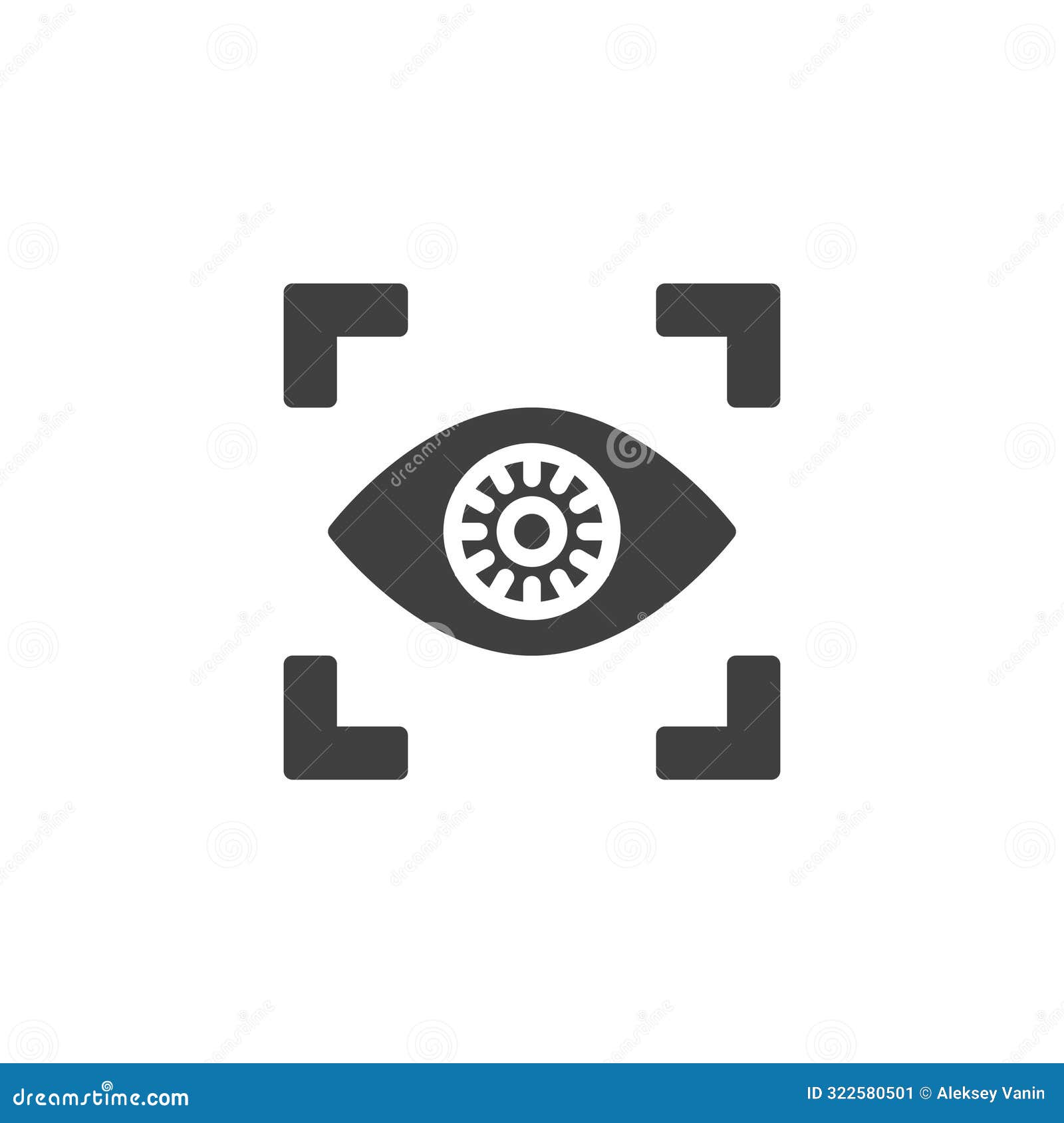 Eye with a Scanning Frame Vector Icon Stock Vector - Illustration of ...