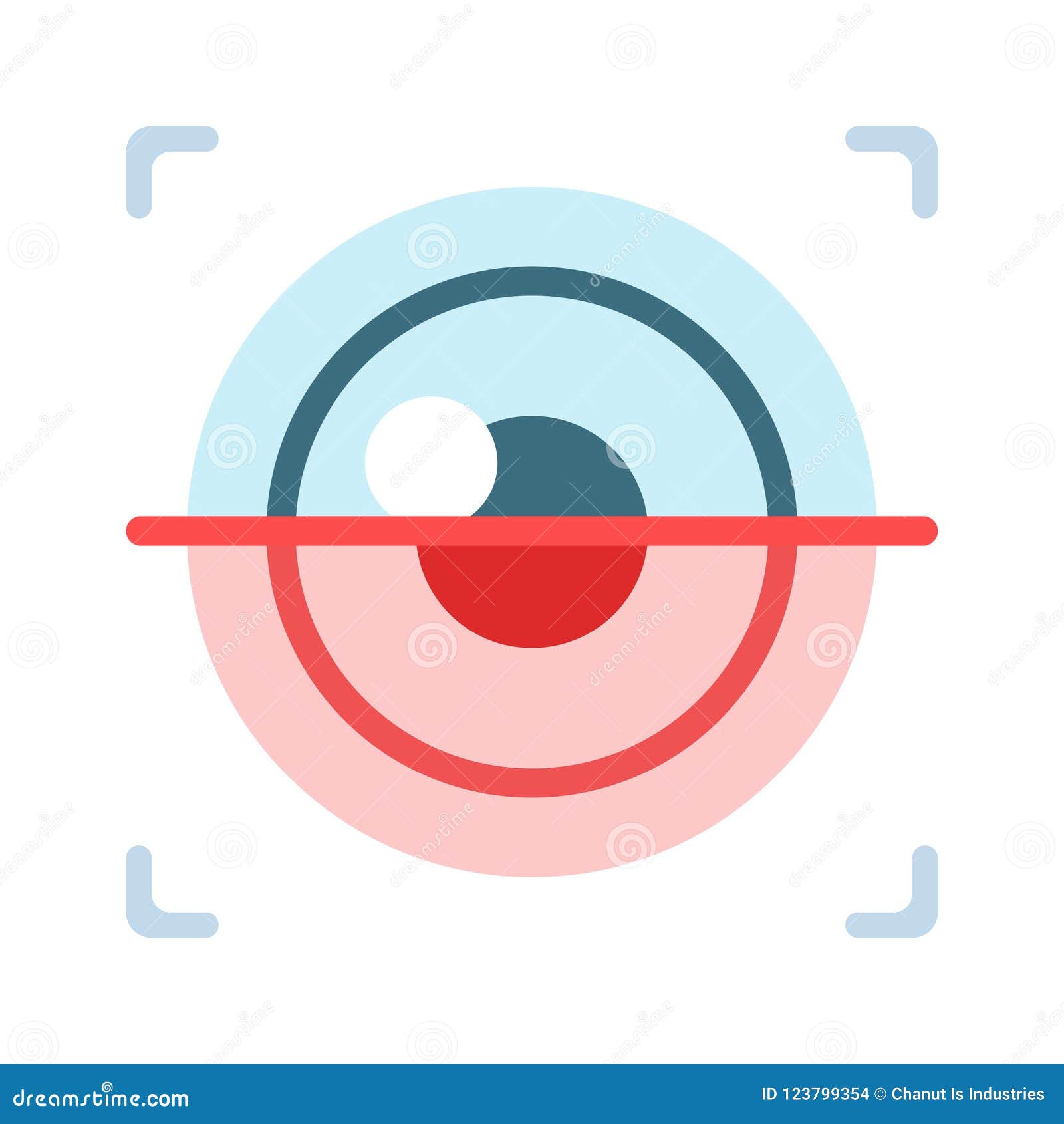 Iris Scanner Flat Illustration Stock Vector - Illustration of ...