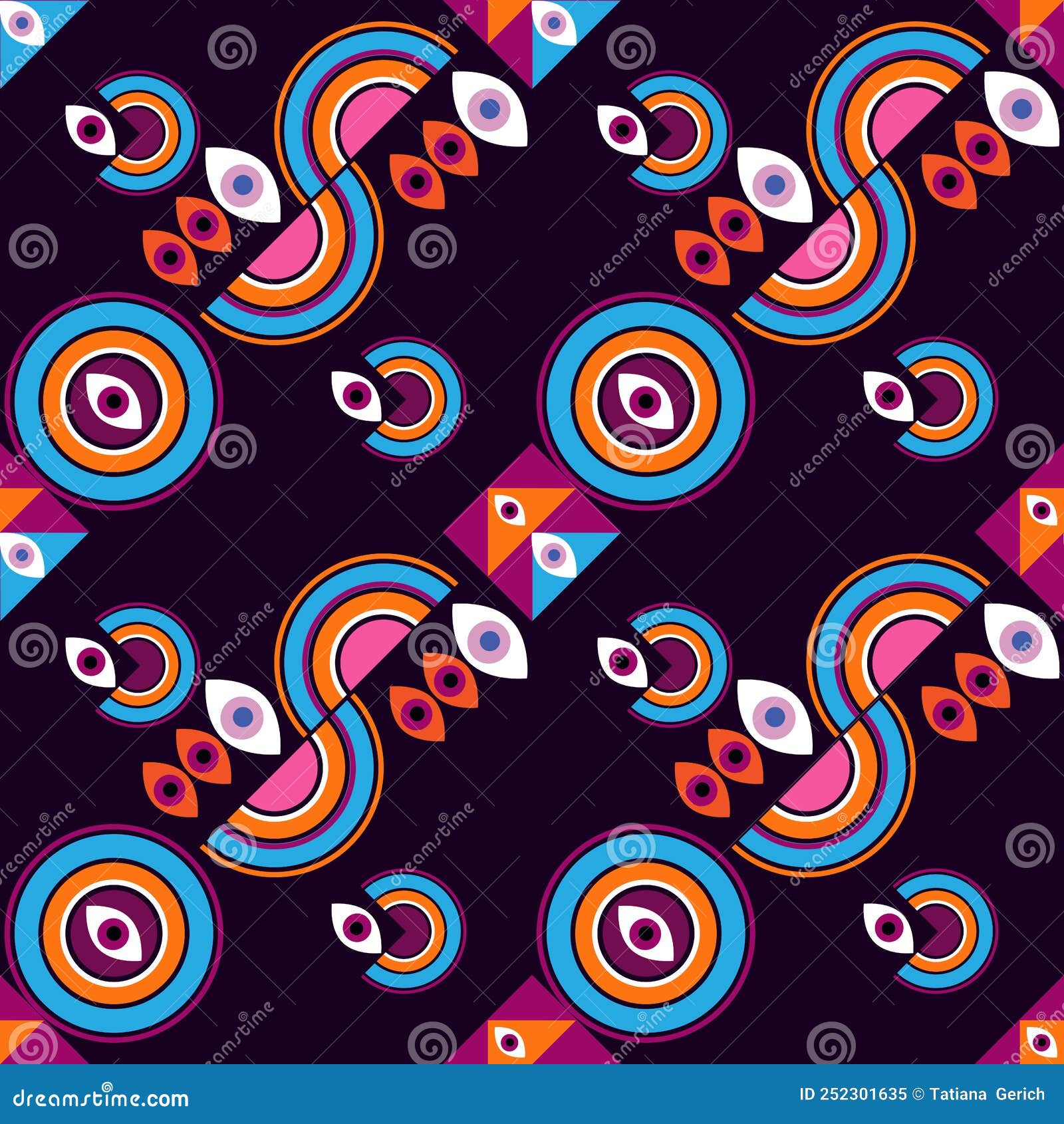 Eye seamless pattern stock illustration. Illustration of religion ...