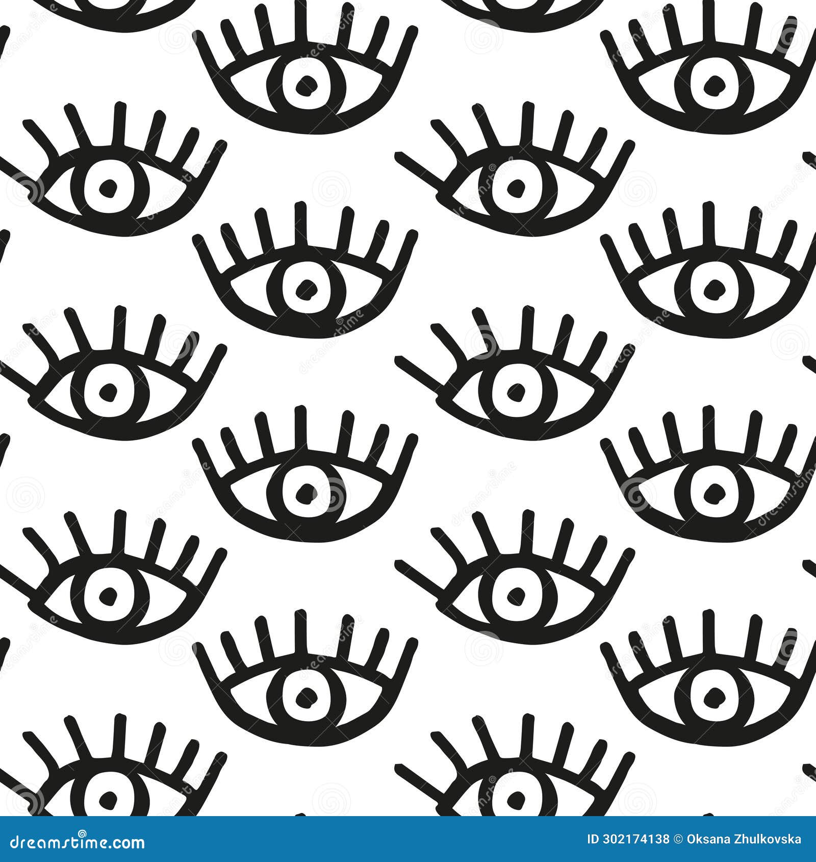 Eye Seamless Pattern Pattern for Fabric Textile or Scrapbook. Hand Draw ...