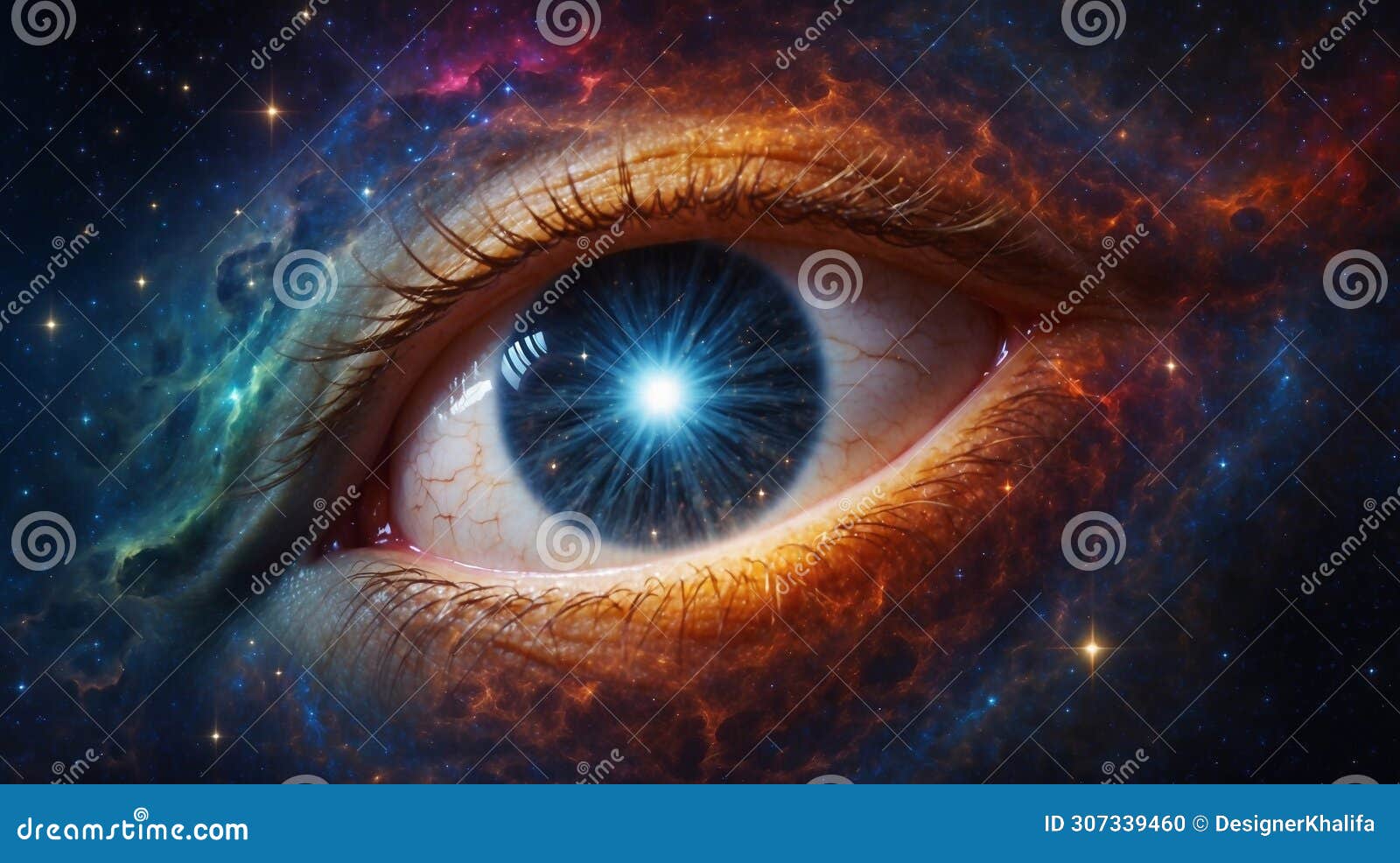 Eye in Space with Stars and Nebulae. Space Background Stock ...