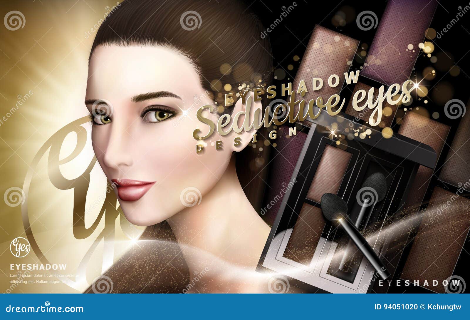 Eye shadow ad stock vector. Illustration of female, stylish - 94051020
