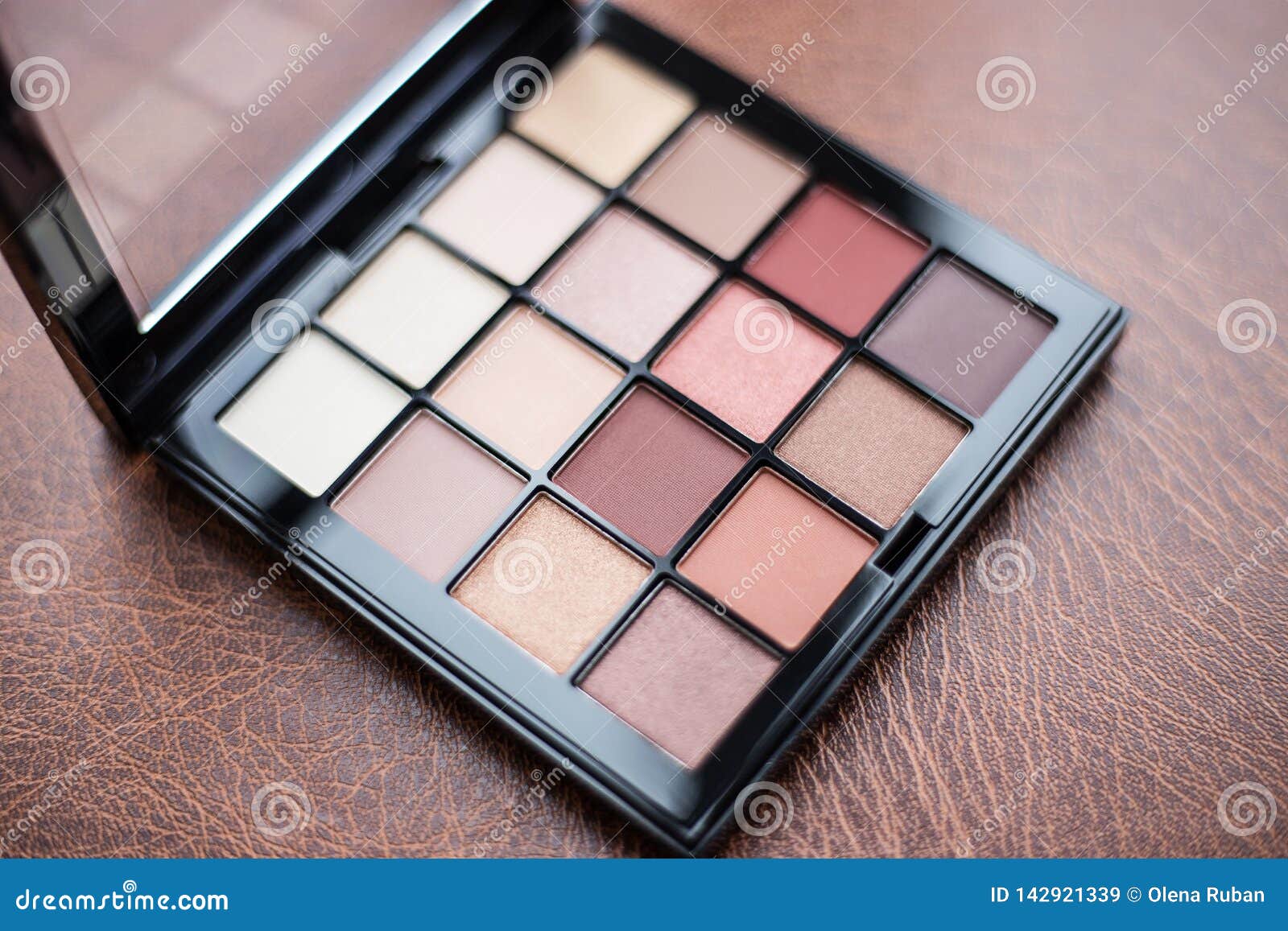 Eye Shadow on Brown Background Stock Image - Image of beautiful, brown ...