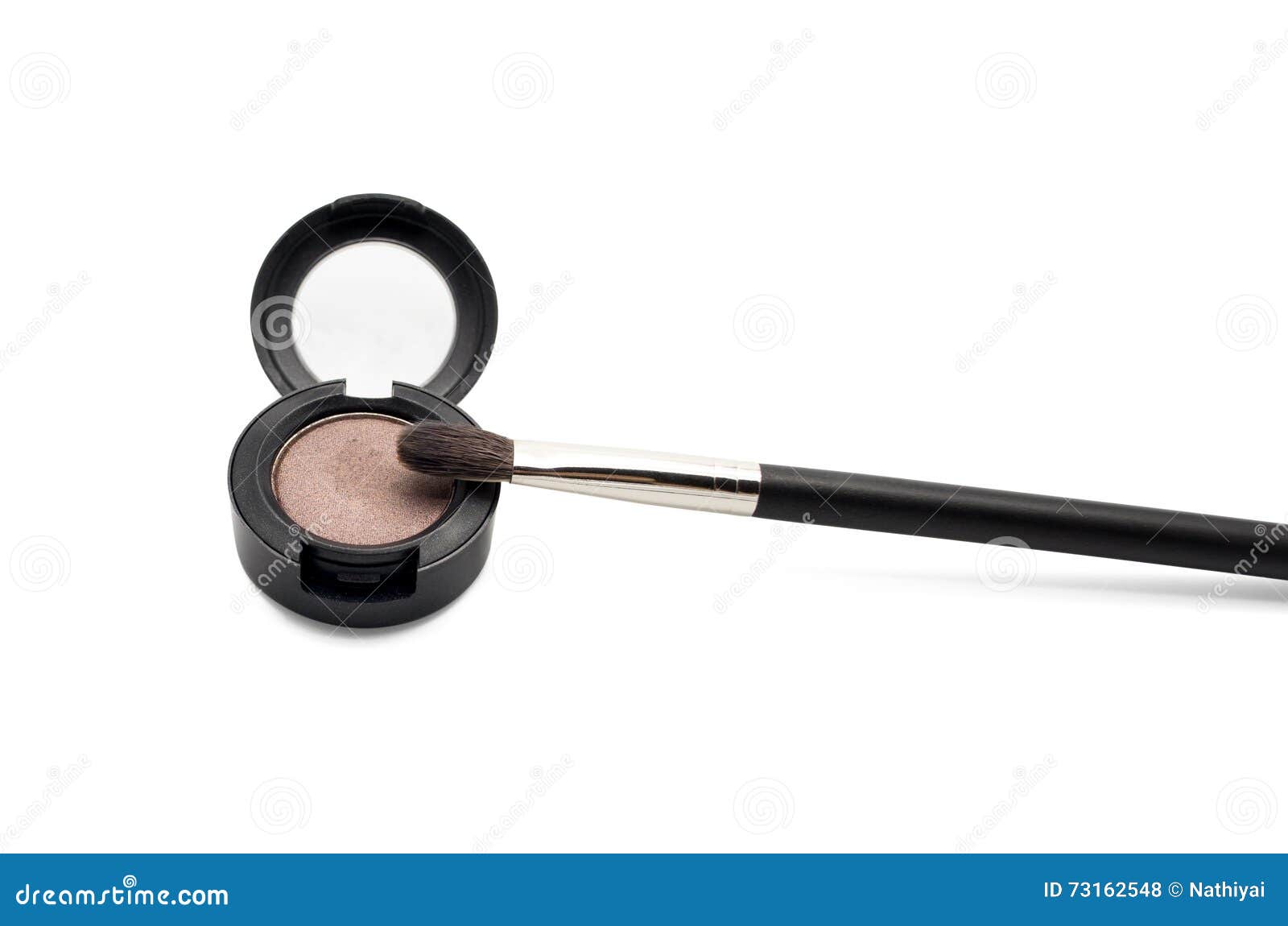 Eye Shadow Brush on Eye Shadow Pot Stock Photo - Image of tool, brush ...