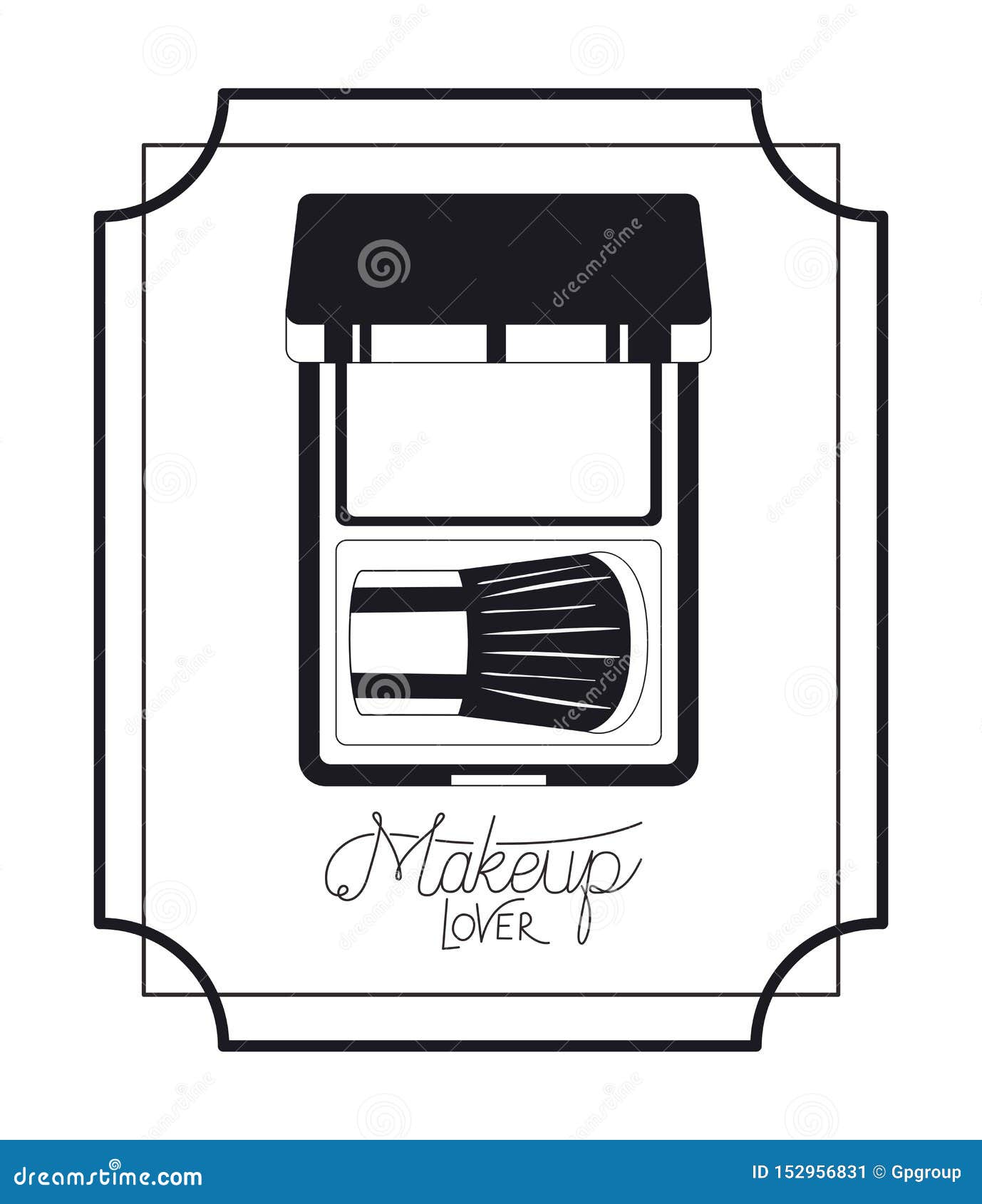 Eye Shadows Make Up in Frame Stock Vector - Illustration of black ...