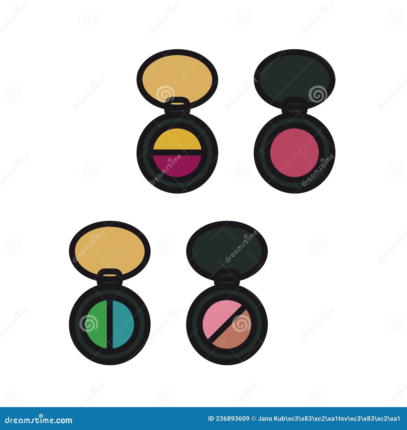 Eye Shadows and Powder Blush Stock Vector - Illustration of blush ...