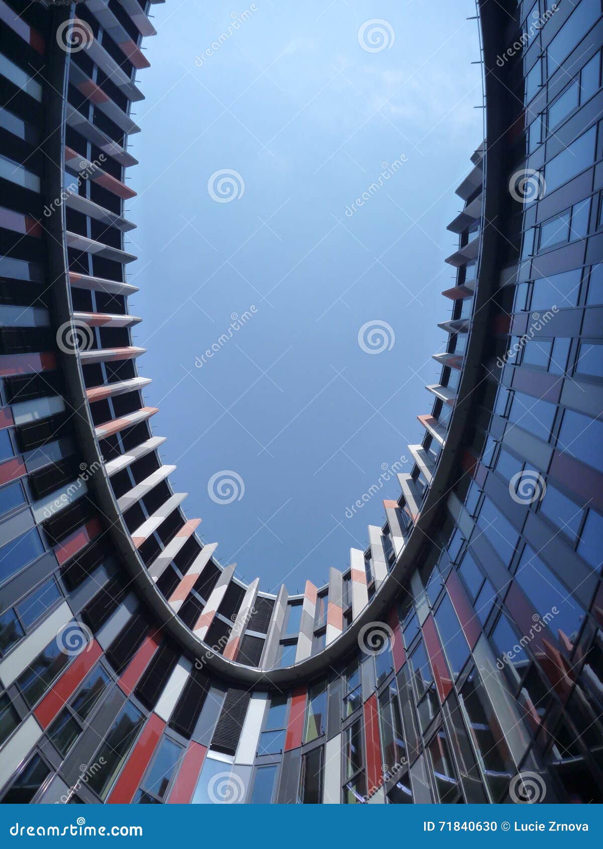 Eye Shaped Atrium of a Modern Office Building Stock Photo - Image of ...