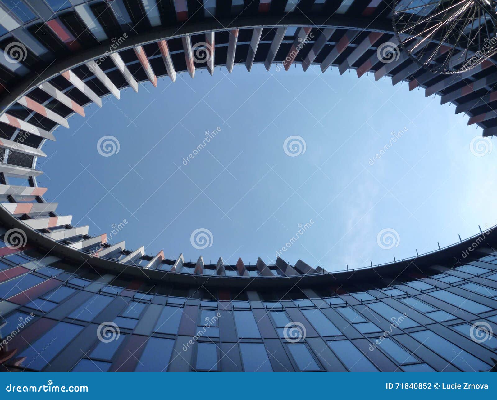 Eye Shaped Atrium of a Modern Office Building Stock Photo - Image of ...