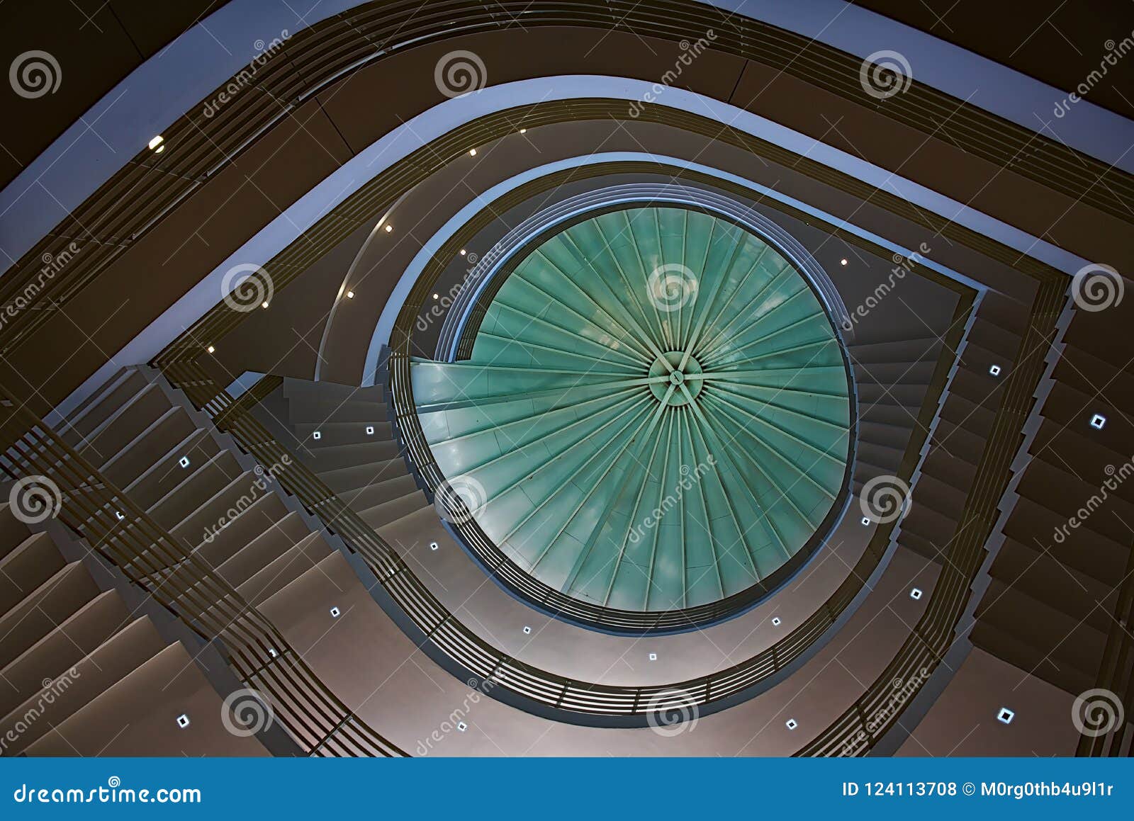 Eye Shaped Staircase in Building from Bottom View Stock Photo - Image ...